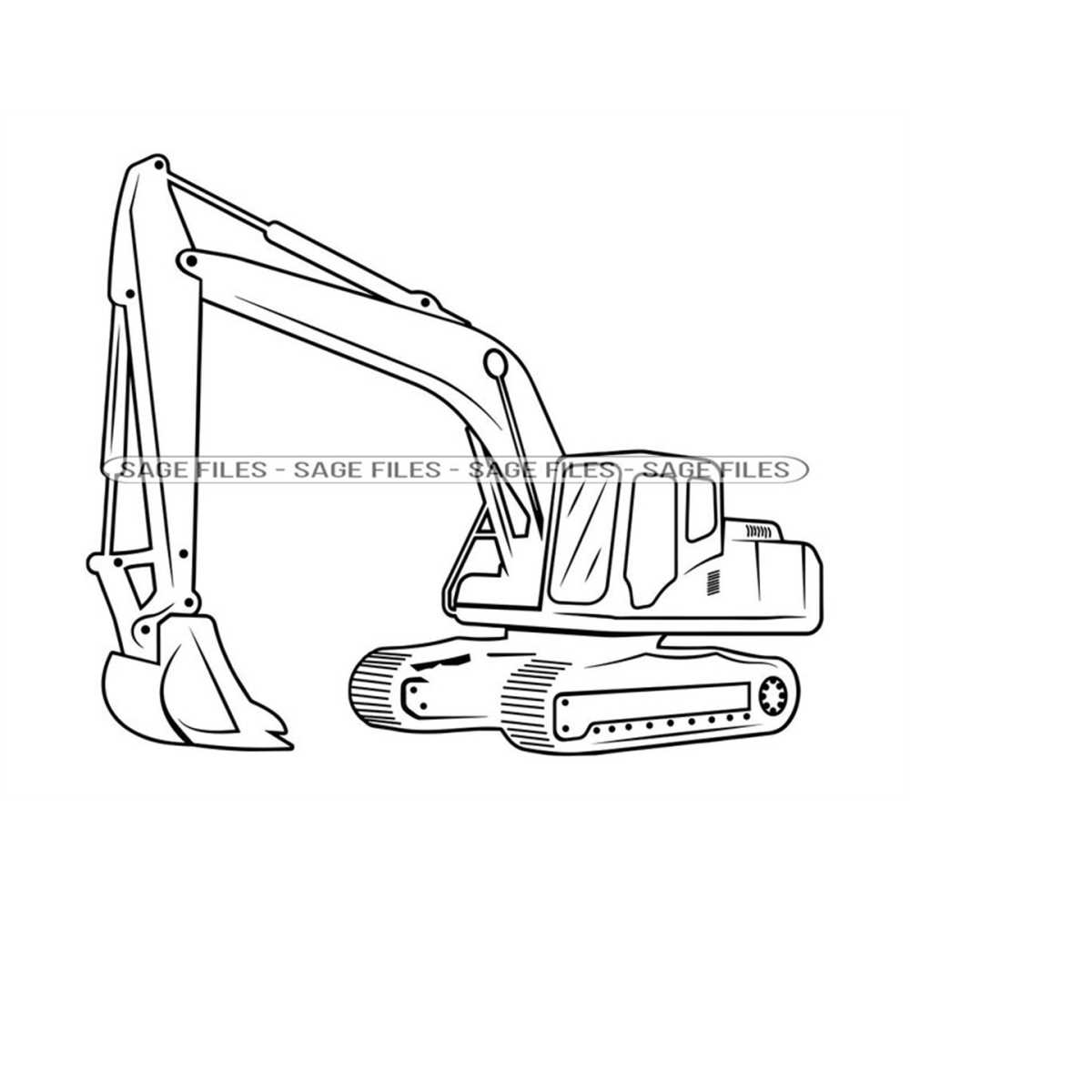 Excavator Outline SVG, Heavy Equipment Svg, Excavator Clipar - Inspire ...