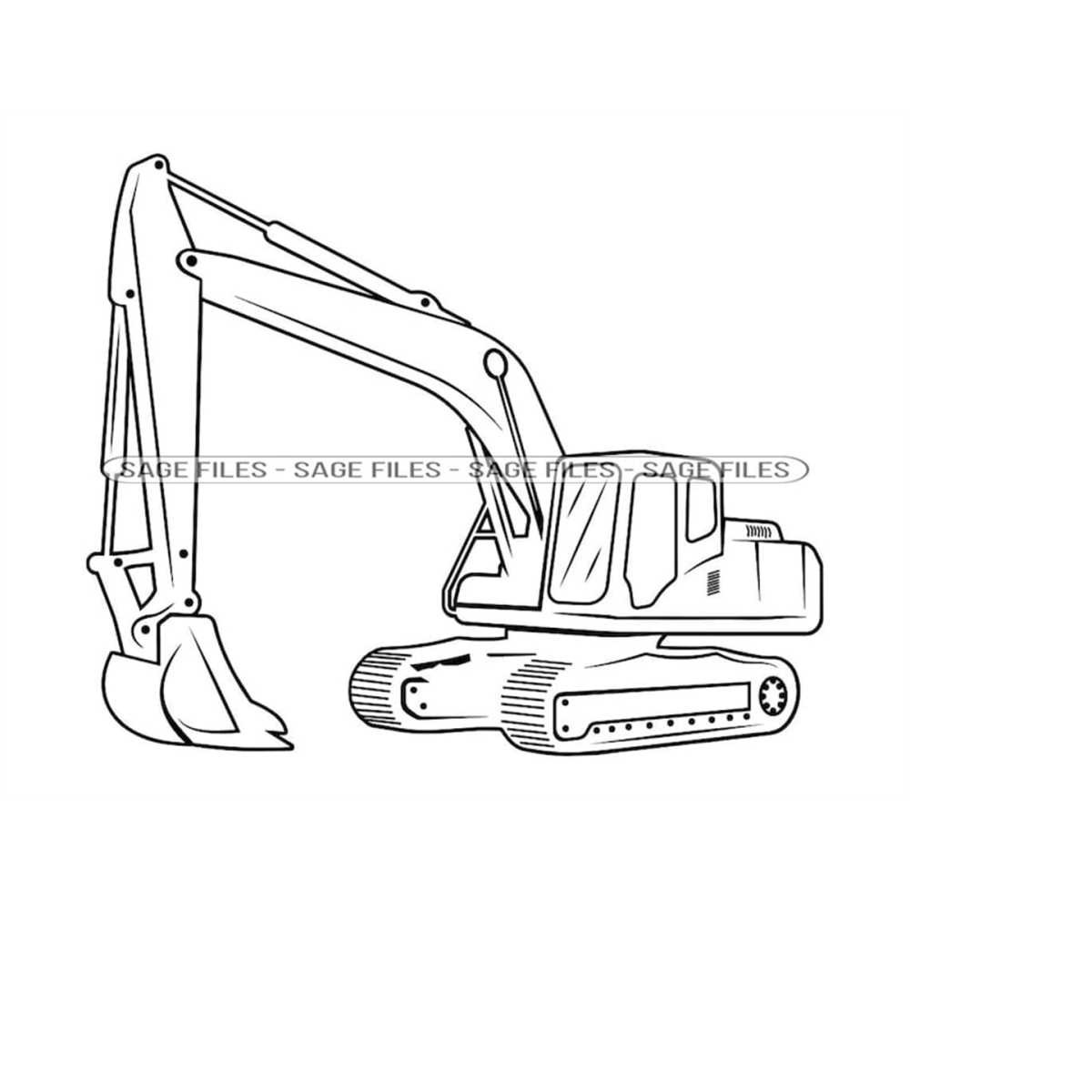 Excavator Outline SVG, Heavy Equipment Svg, Excavator Clipar - Inspire ...