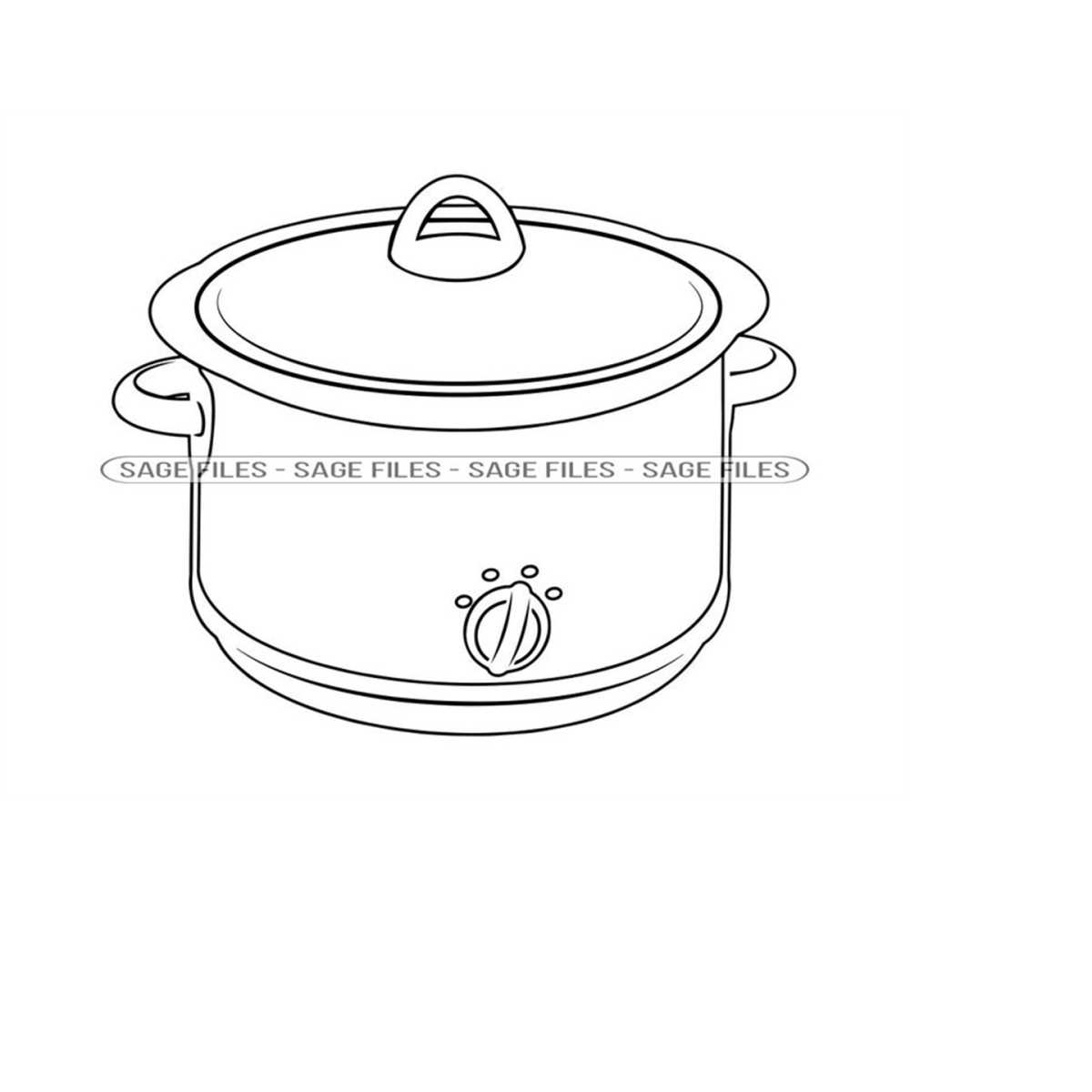 Slow Cooker Outline 2 SVG, Slow Cooker Svg, Cooking Svg, Slo - Inspire ...