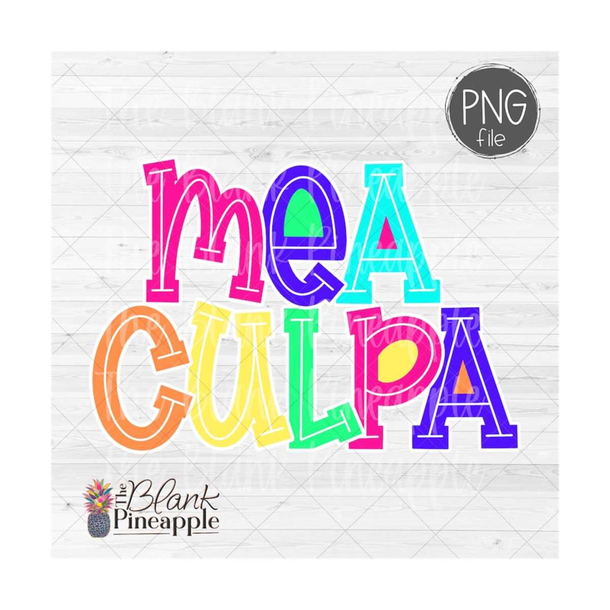 Mea Culpa Design PNG, Mea Culpa design outlined in white, PN | Inspire ...