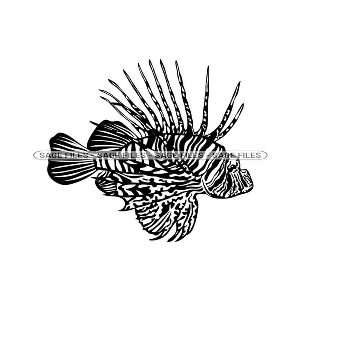 Red Lionfish SVG, Tropical Fish Svg, Tropical Fish Clipart, - Inspire ...