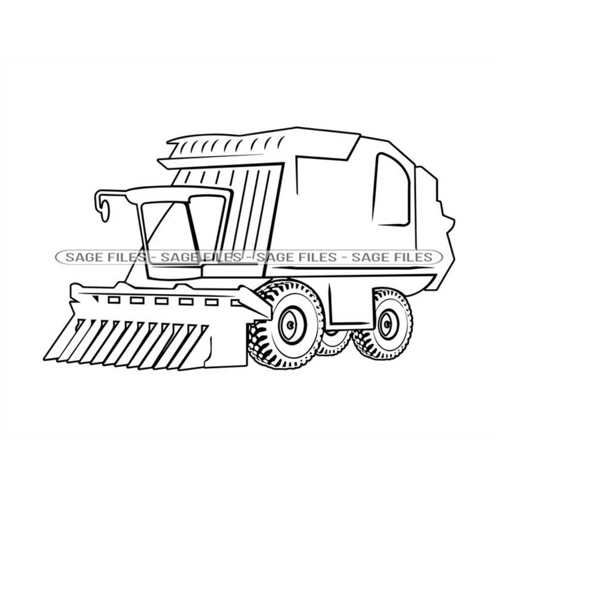 Cotton Picker Outline Svg, Heavy Equipment Svg, Cotton Picke - Inspire ...