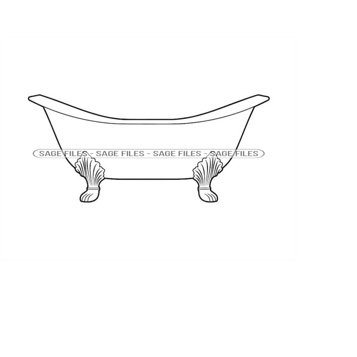 Bathtub Outline SVG, Bathtub SVG, Bath Svg, Shower Svg, Bath - Inspire ...