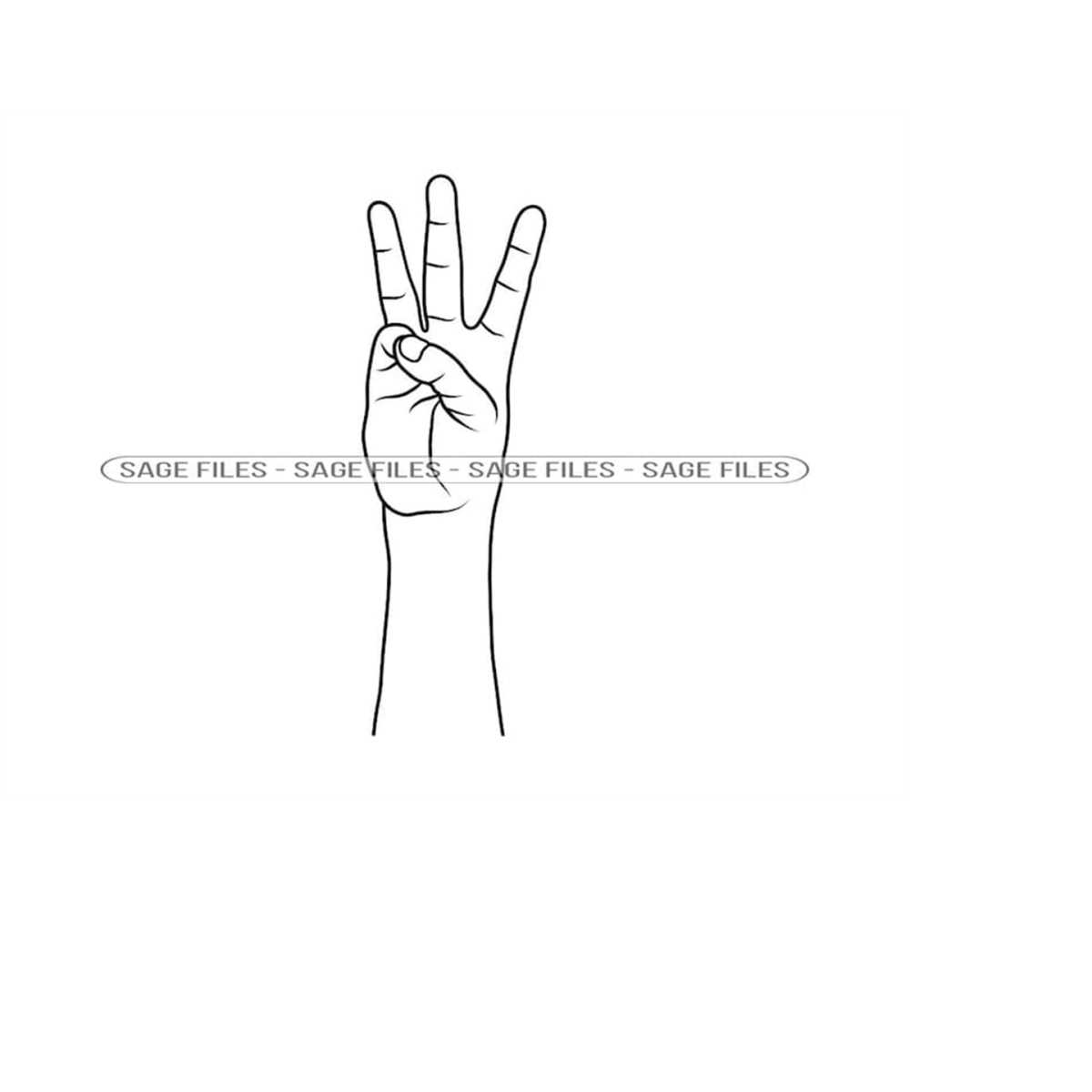 Hand Count Three SVG, Three Svg, Three Fingers Svg, Numbers - Inspire ...