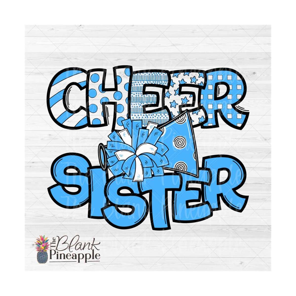 Cheer Design PNG, Cheer Sister in Light Blue with Transparen | Inspire ...