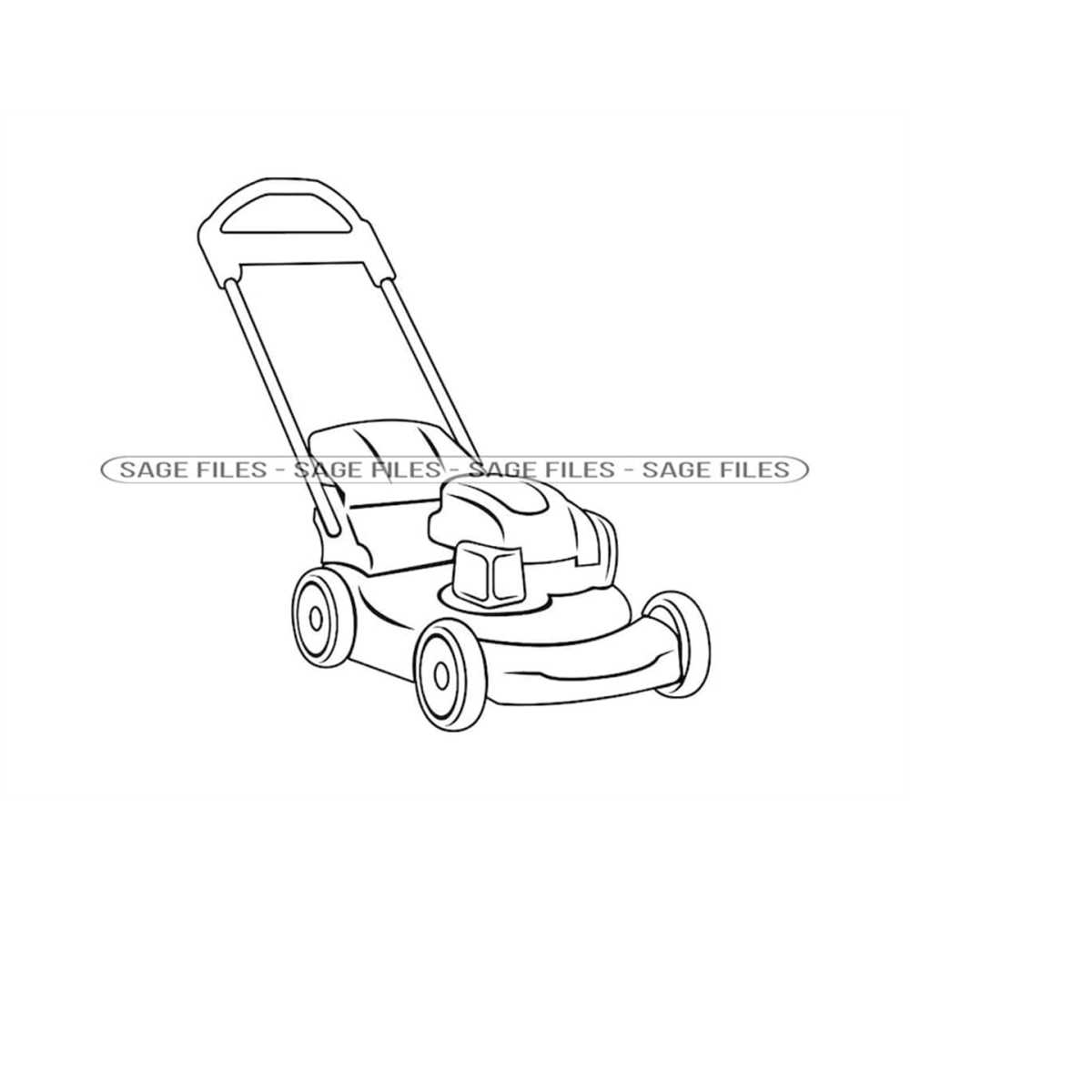 Lawn Mower Outline 3 SVG, Lawn Mower SVG, Landscaping Svg, L - Inspire ...