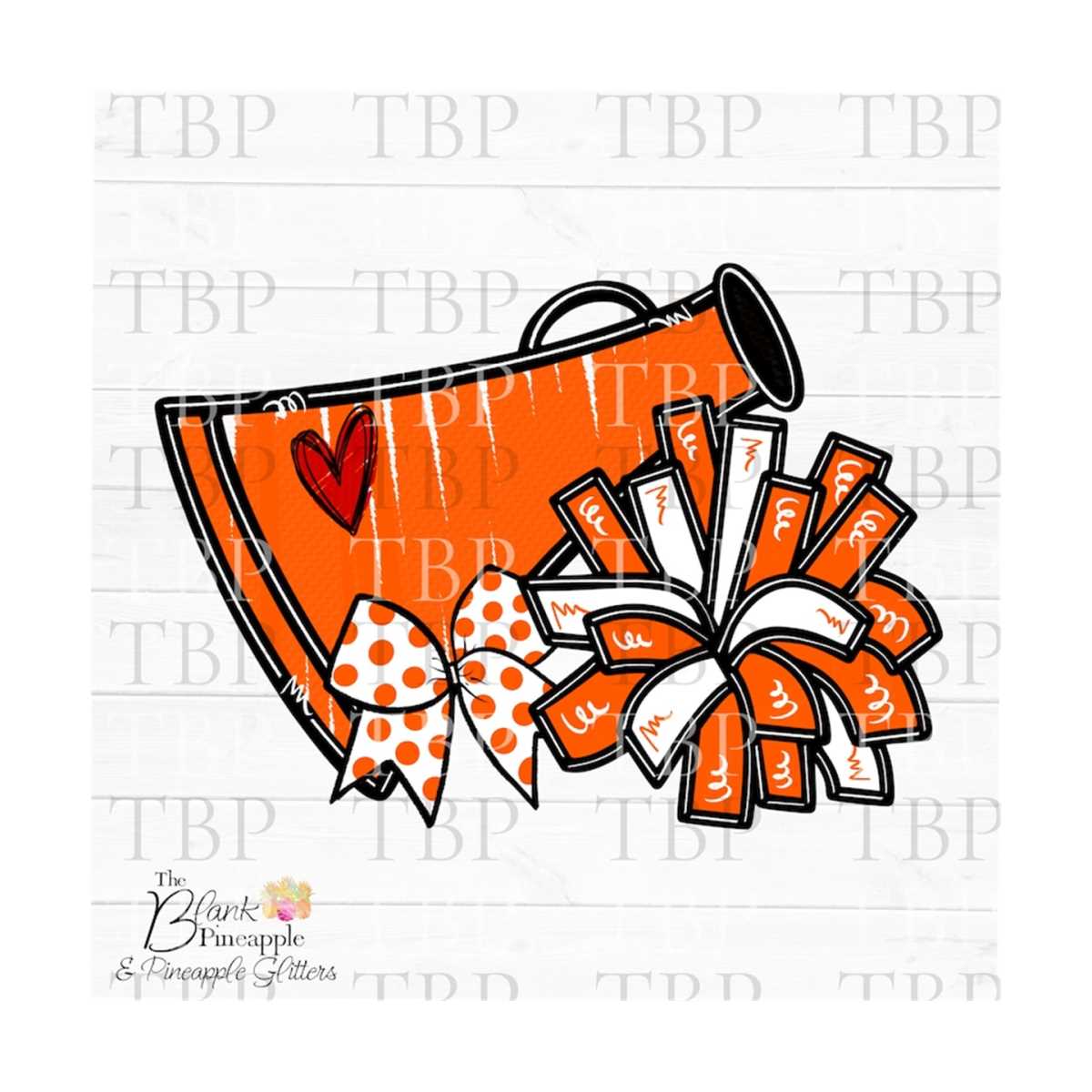 Cheer Design PNG, Cheer Megaphone and Pom Poms with Bow in O | Inspire ...