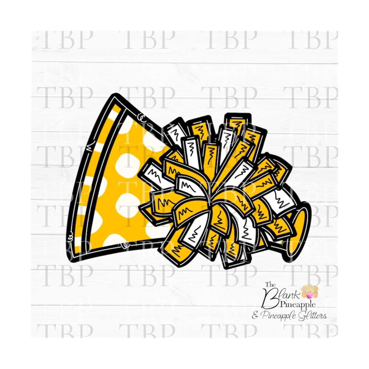Cheer Design PNG Cheerleading Pom Pom and Megaphone White a | Inspire ...