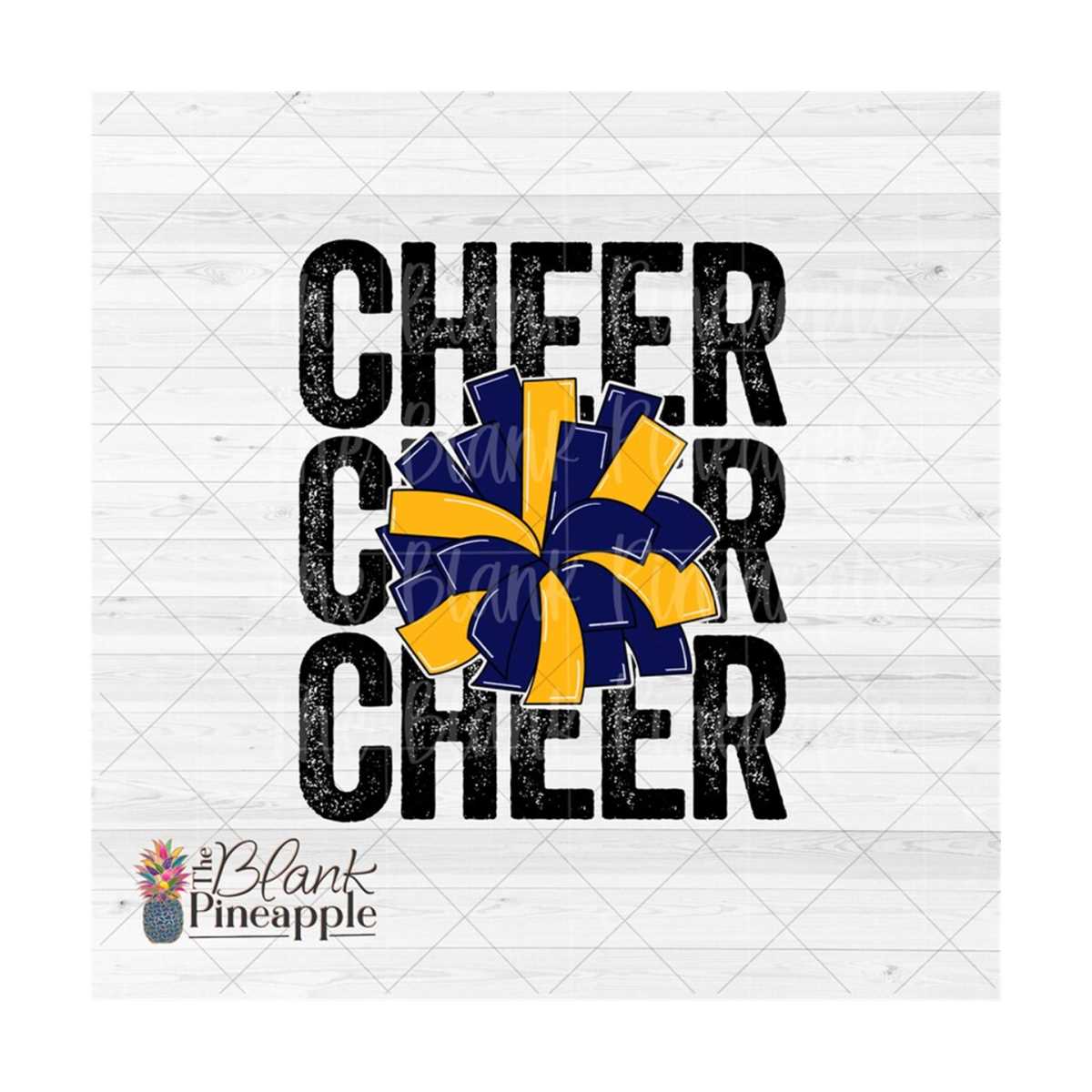 Cheer Design PNG, Distressed Cheer with Navy and Yellow Gold | Inspire ...