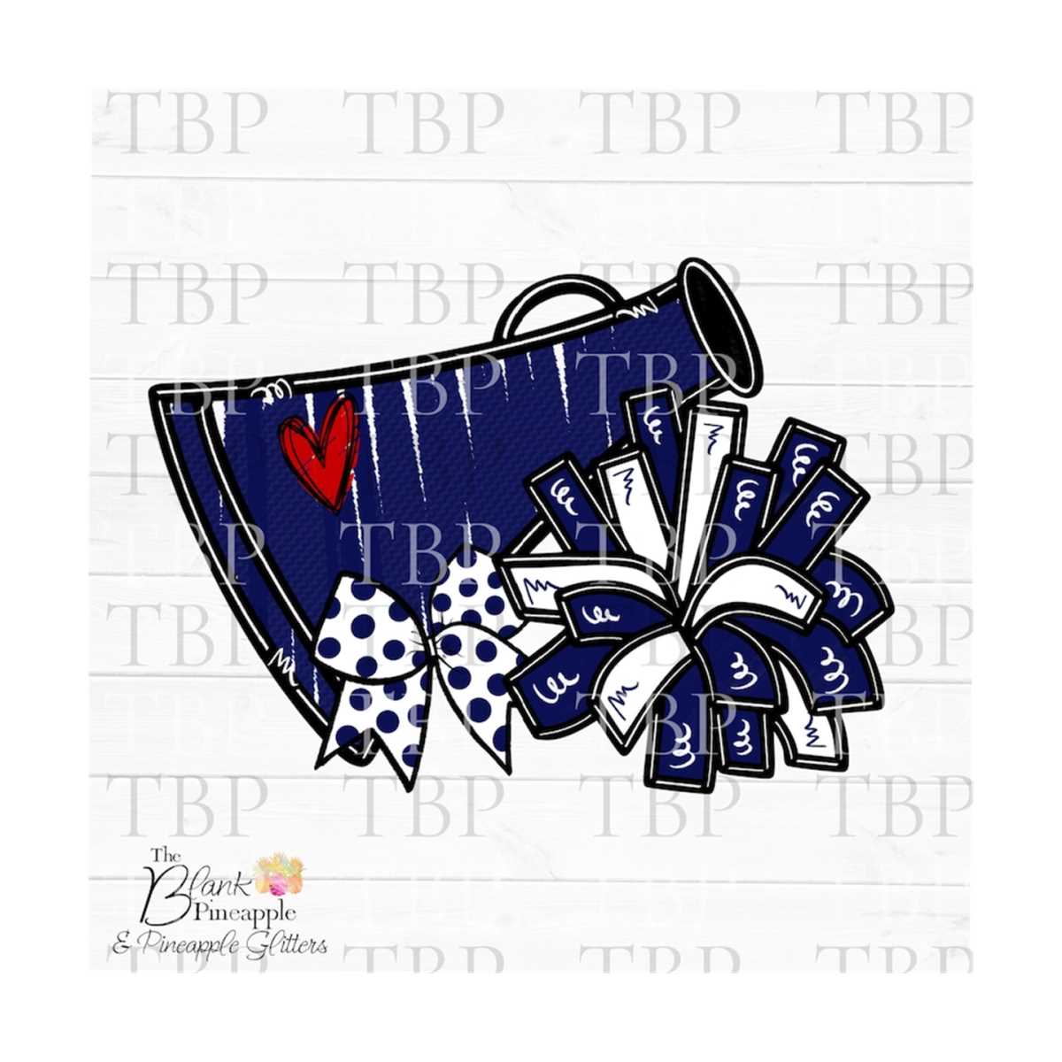 Cheer Design PNG, Cheer Megaphone and Pom Poms with Bow in N | Inspire ...