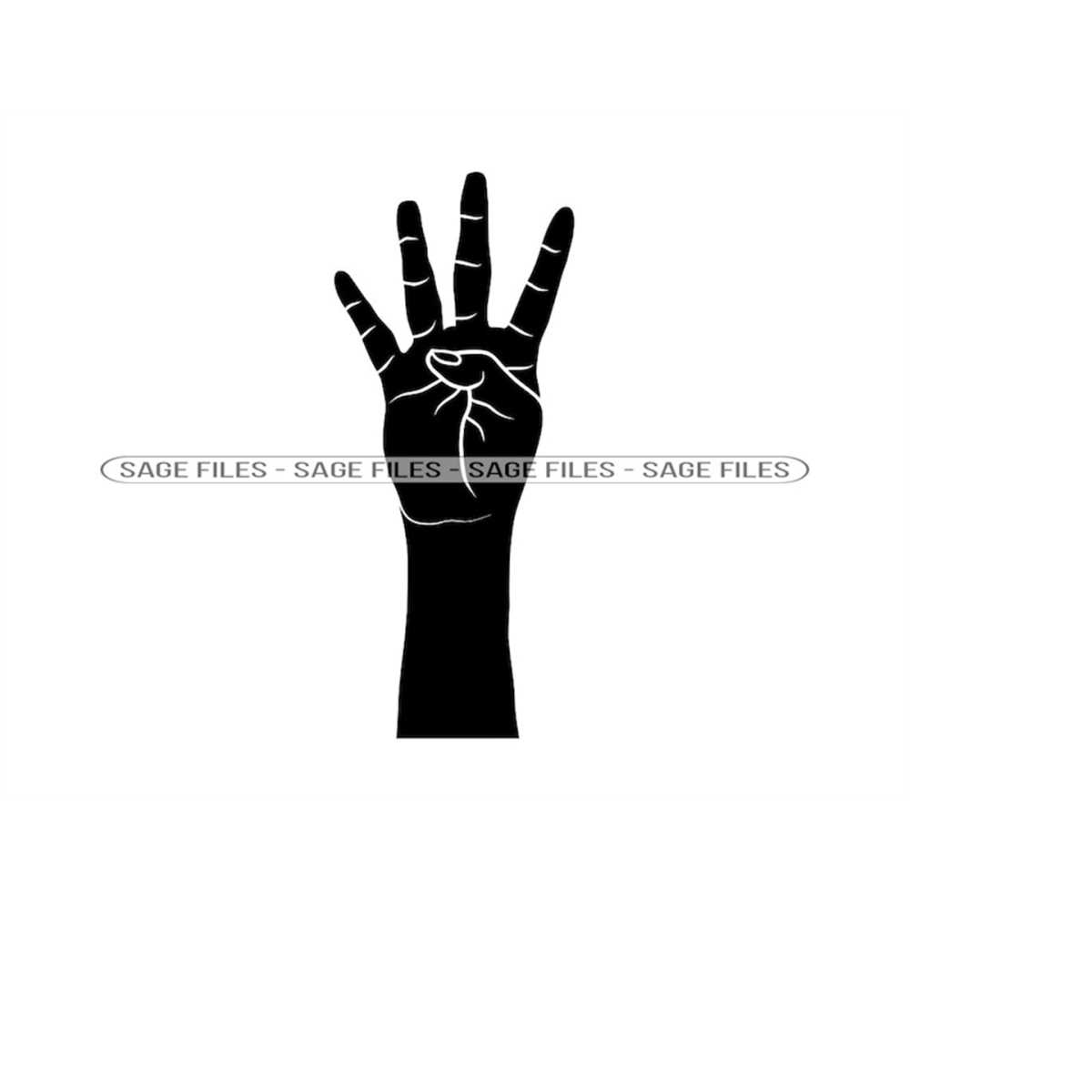Four Fingers SVG, Hand Count Four SVG, Four Svg, Numbers Svg | Inspire ...