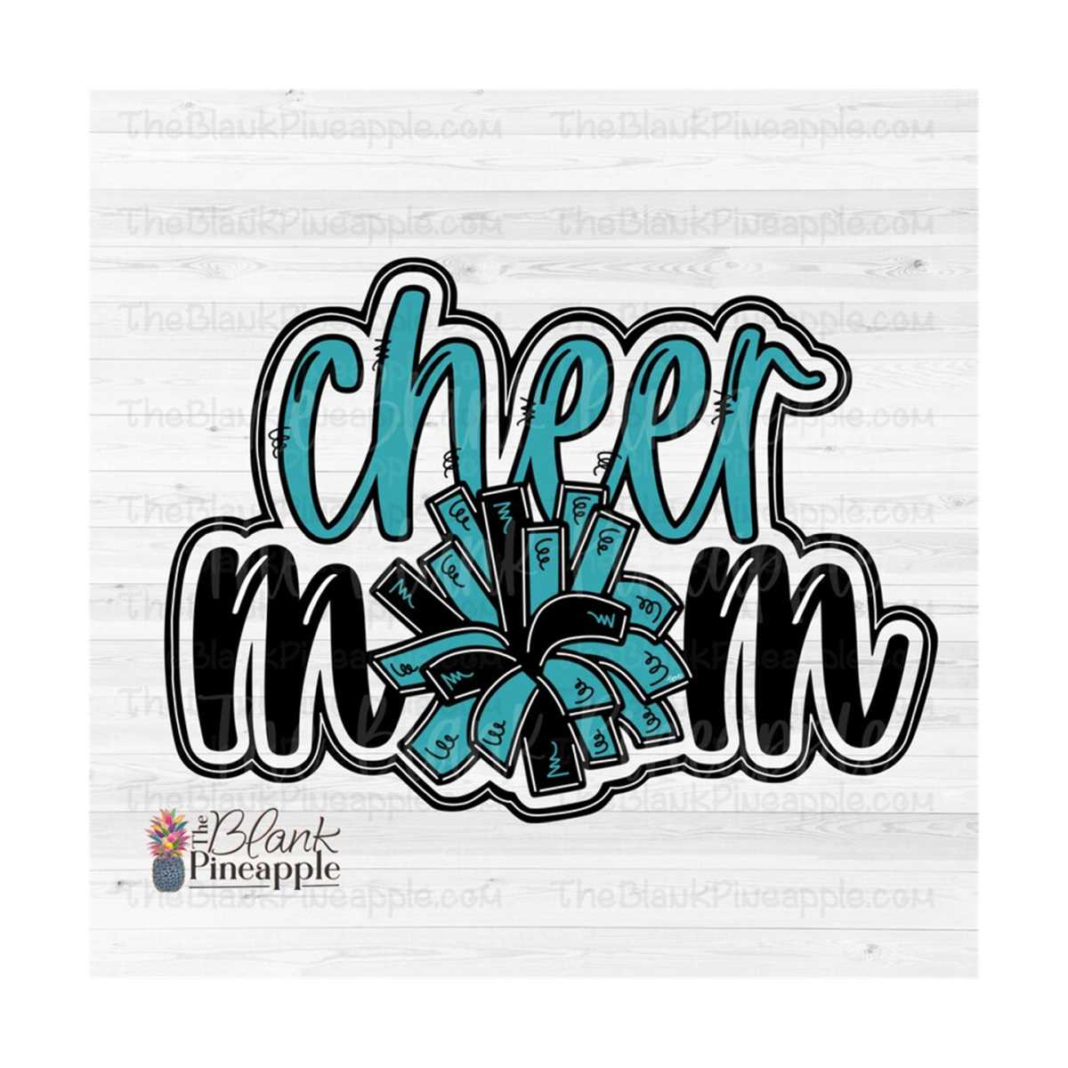 Cheer Design PNG, Teal Cheer Mom Design, Cheerleading Sublim - Inspire ...