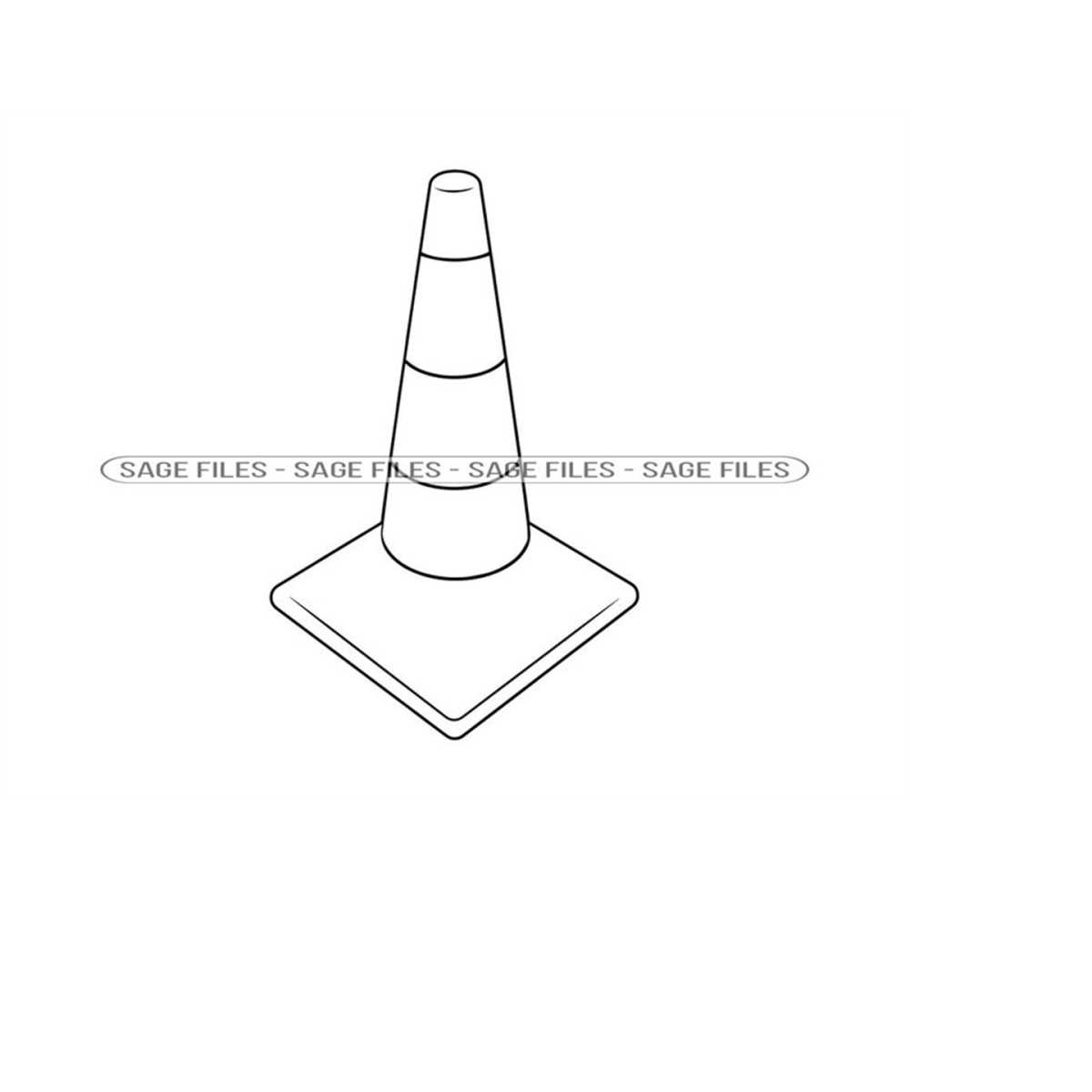 Traffic Cone Outline 2 SVG, Road Svg, Traffic Cone Clipart, - Inspire ...