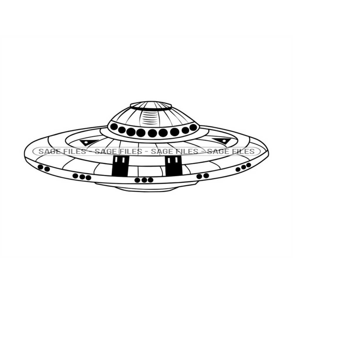 UFO Outline 3 SVG, UFO Svg, Aliens Svg, Spaceship Svg, Ufo C - Inspire ...