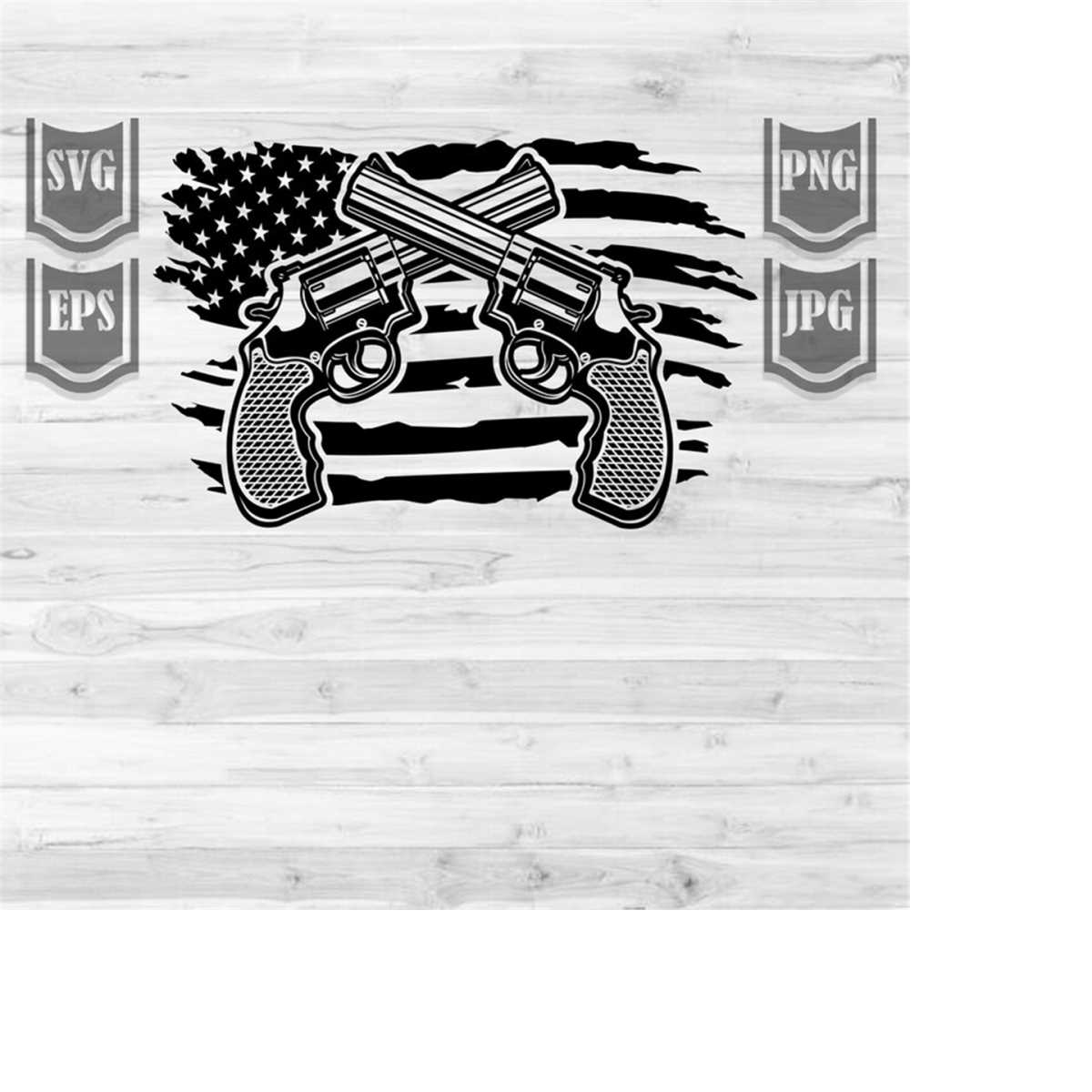 Us Gun Svg Revolver Handgun Clipart Pistol Stencil Gun Inspire Uplift