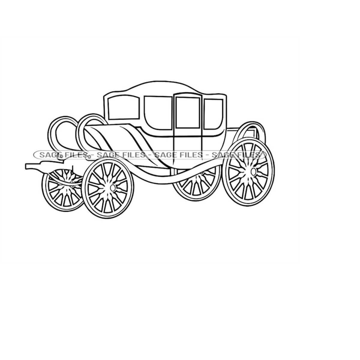 Horse Carriage Outline SVG, Horse Carriage SVG, Coach Svg, C - Inspire ...