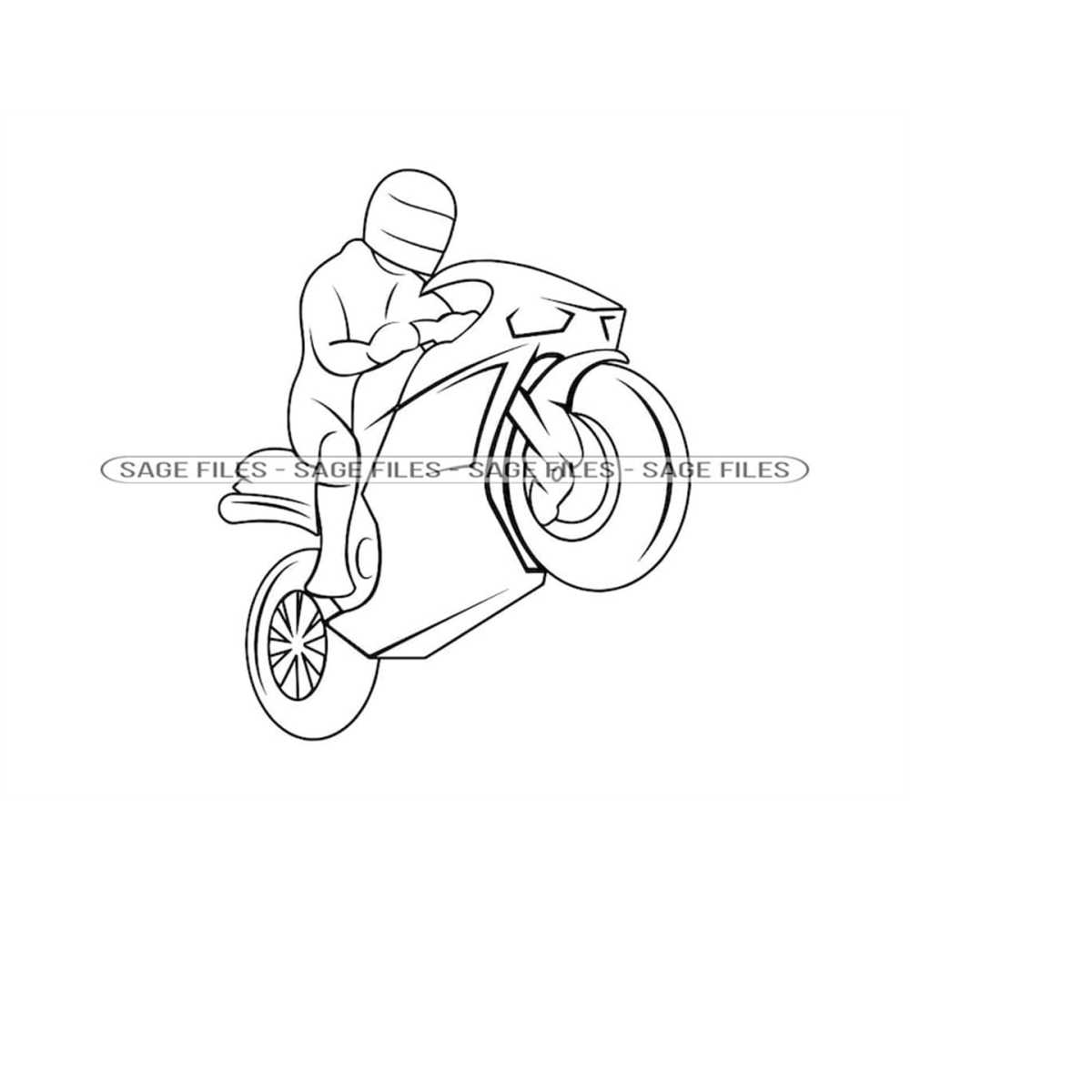 Motorcycle Racing Outline 2 SVG, Motorcycle Racing Clipart, | Inspire ...