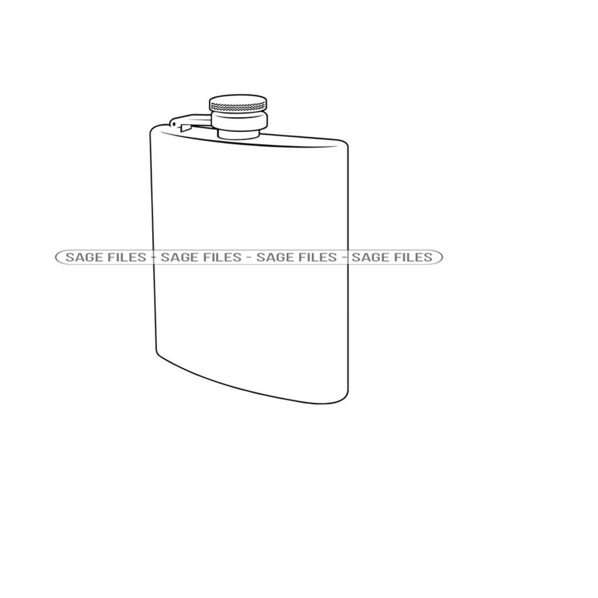Liquor Flask Outline SVG, Alcohol Flask Svg, Liquor Flask Cl - Inspire ...