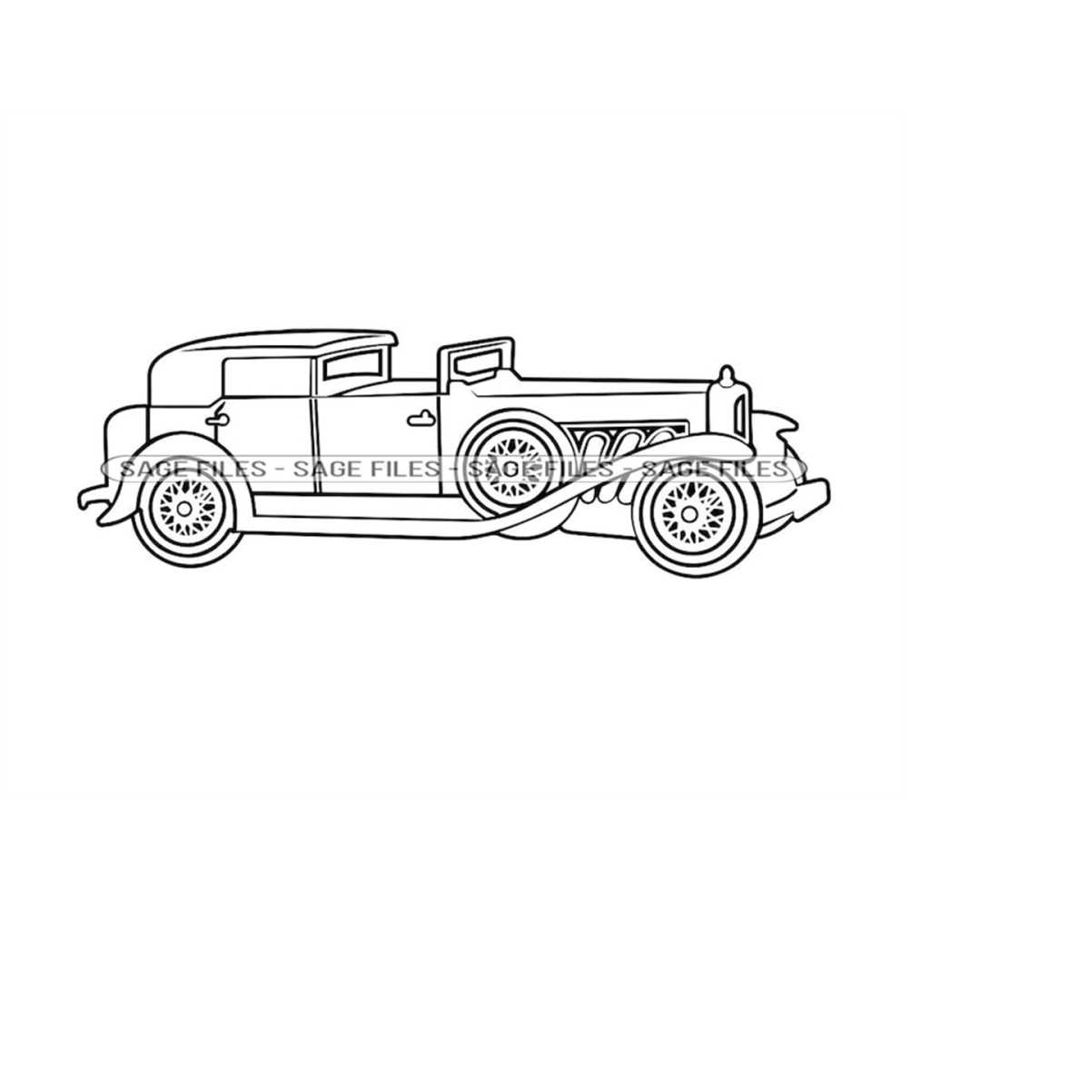 Retro Automobile Outline SVG, Retro Car Svg, Vintage Car Svg - Inspire ...