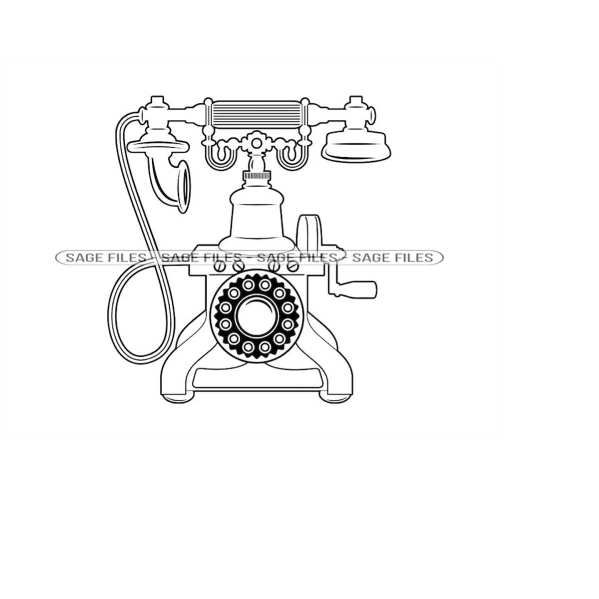 Retro Phone Outline SVG, Phone Svg, Rotary Phone Svg, Phone | Inspire ...