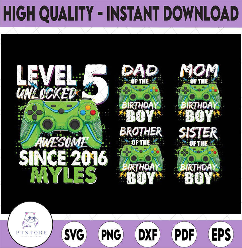 Personalized Name and Age Gamer Birthday Level Unlocked Png, - Inspire ...