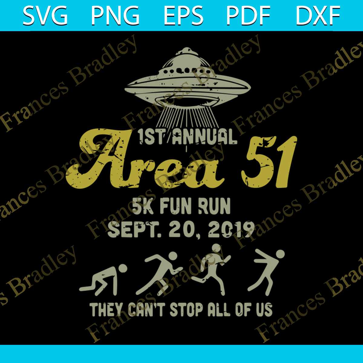 1st Annual Area 51 5k Pun Run Svg, Font Svg, UFO Svg, 5K Svg | Inspire ...