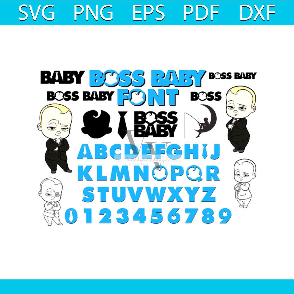 Boss Baby Alphabet Svg, Font Svg, Boss Baby Svg, Baby Svg, T | Inspire ...