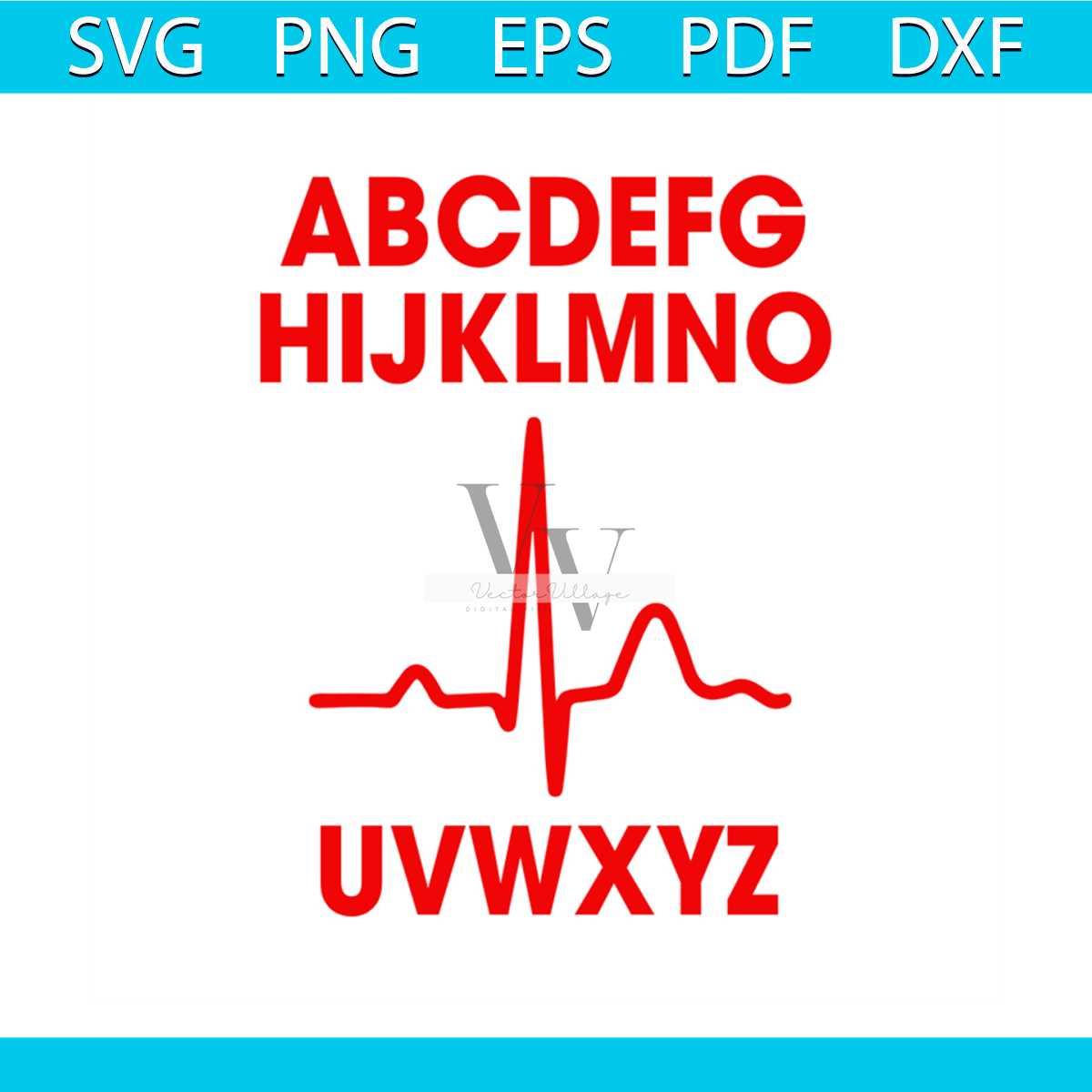Alphabet Heartbeat Nurse Svg, Font Svg, Heartbeat Svg, Heart | Inspire ...