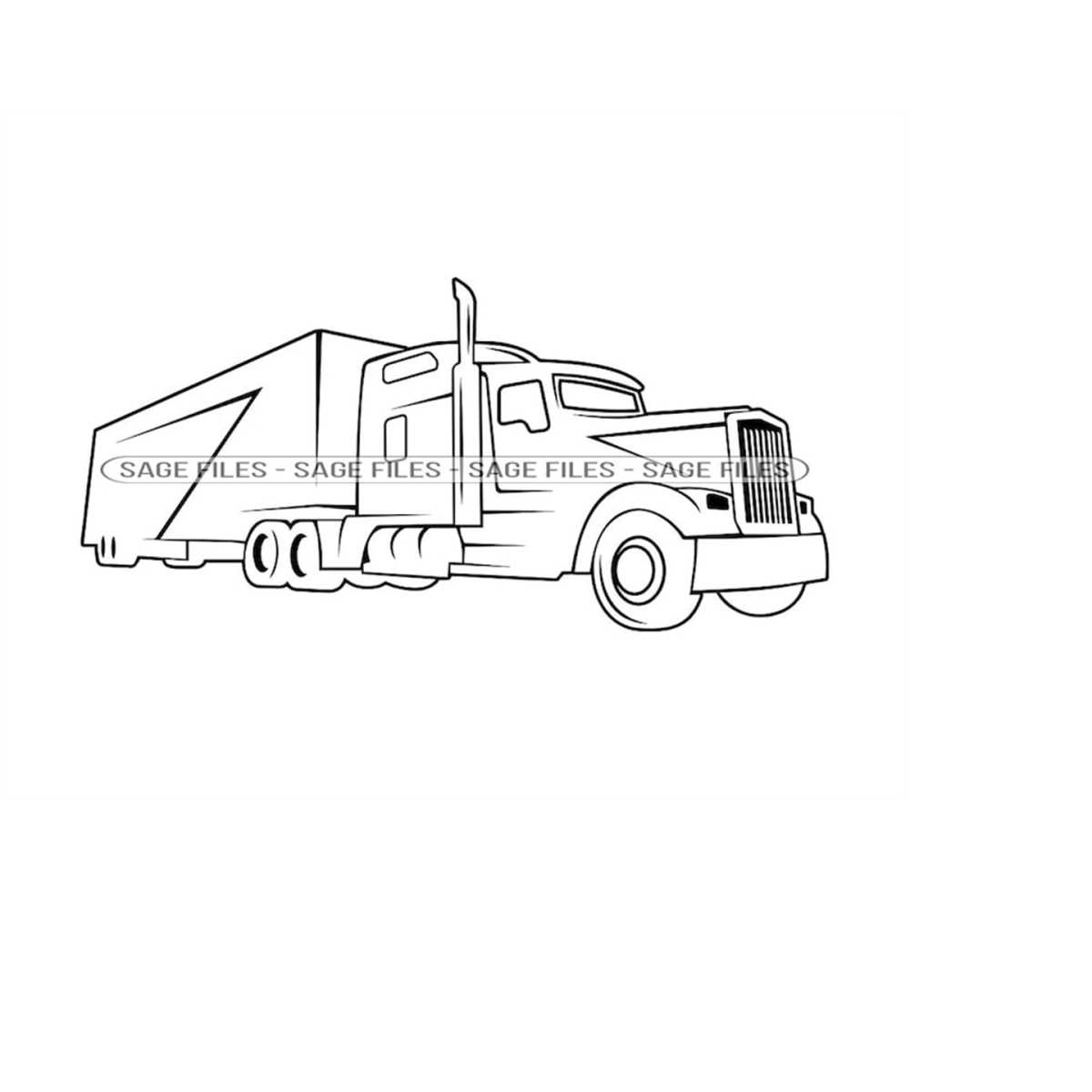Truck Outline 5 SVG, Truck SVG, Trucking Svg, 18 Wheeler, Tr - Inspire ...