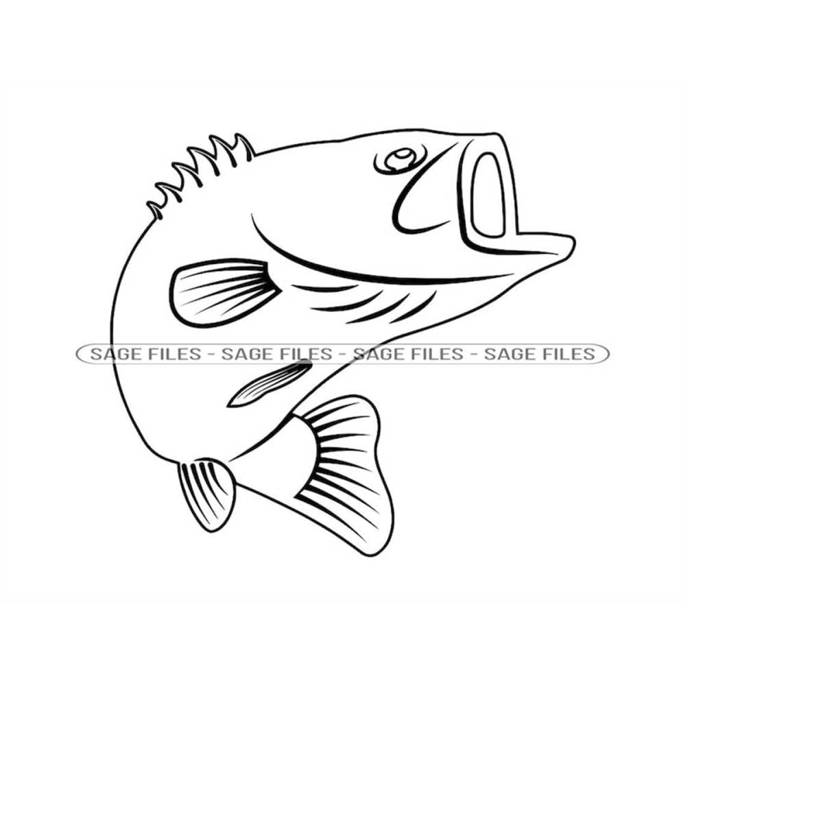 Fishing Outline 3 SVG, Fishing Svg, Fish SVG, Fishing Clipar - Inspire ...