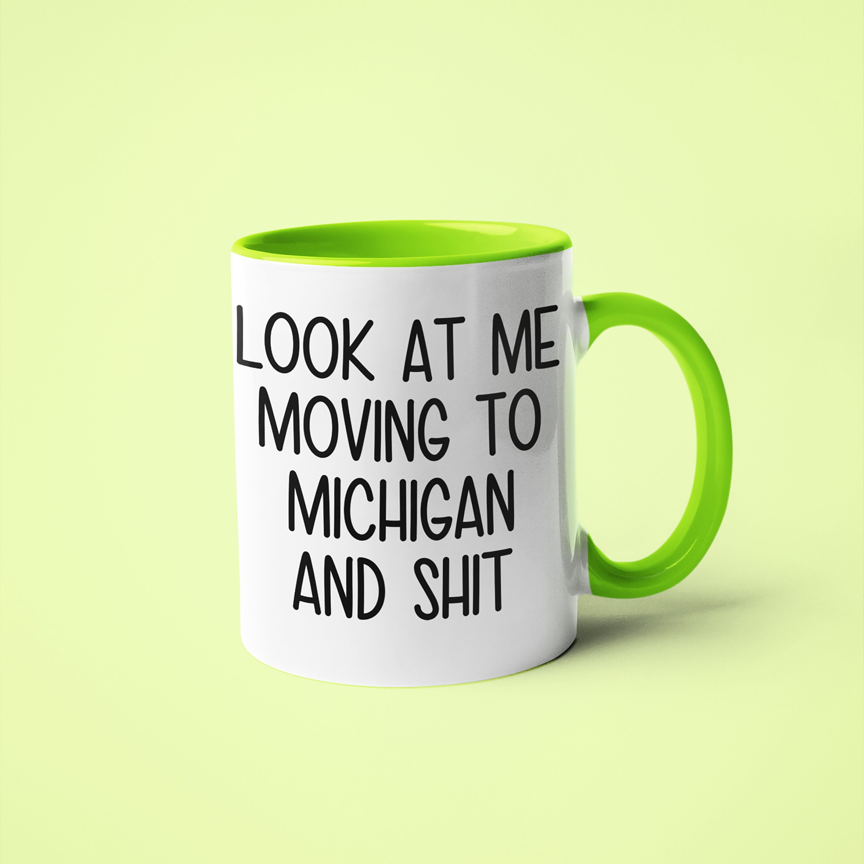 Moving To Michigan Mug, Funny Michigan Gift, Moving Away Gif - Inspire ...