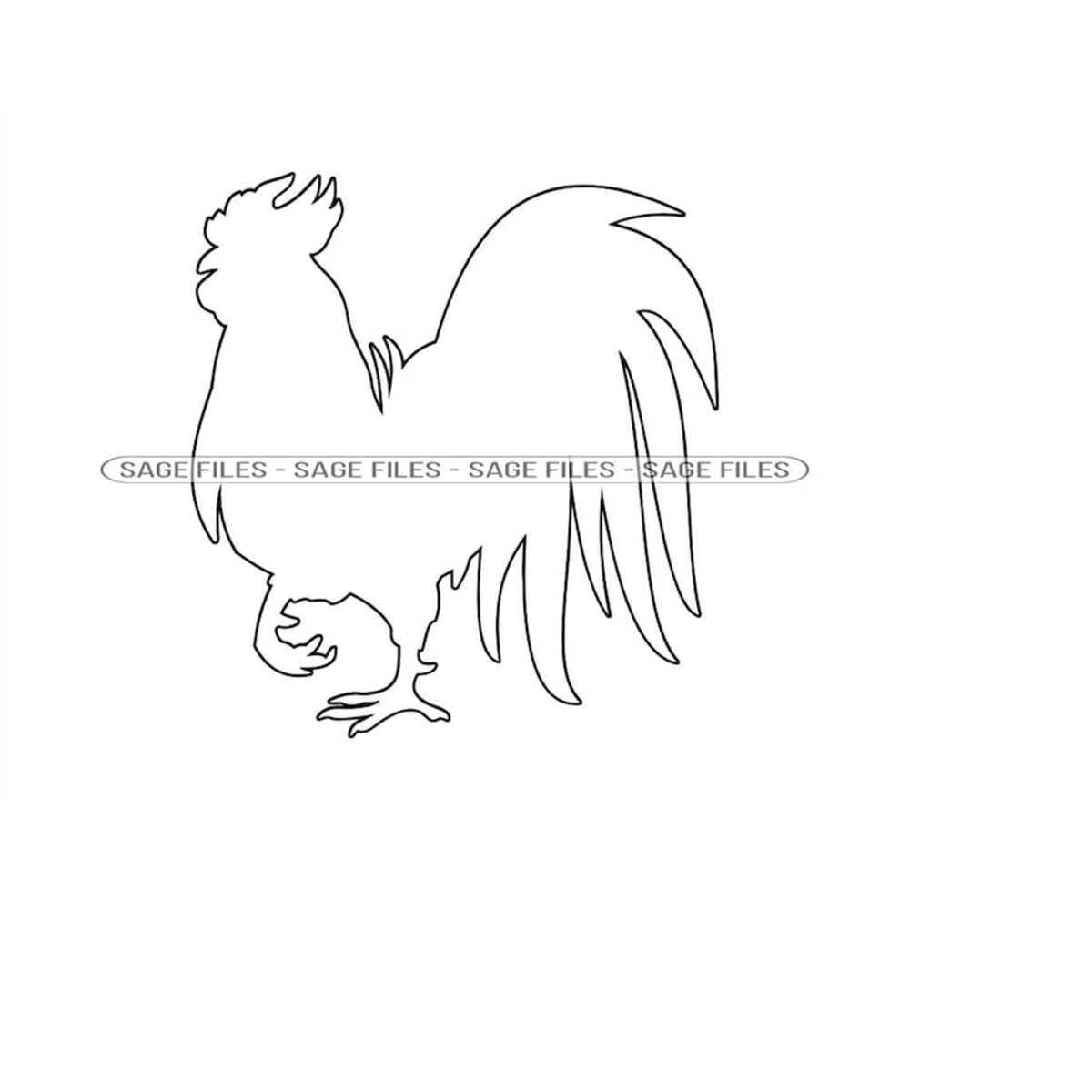 Rooster Outline SVG, Rooster Svg, Rooster Clipart, Rooster F | Inspire ...