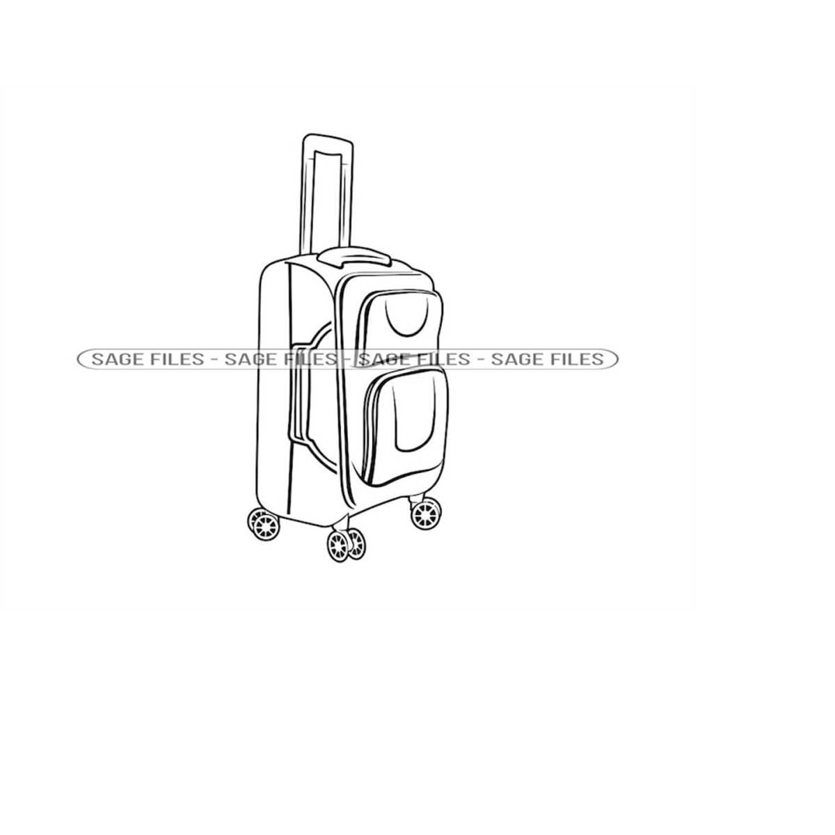 Luggage Outline 2 SVG, Suitcase SVG, Vacation, Travel, Lugga | Inspire ...
