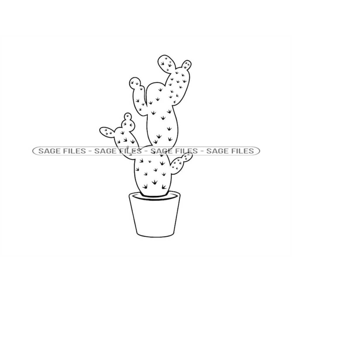 Cactus Outline 2 SVG, Cactus Svg, Cactus Clipart, Cactus Fil - Inspire ...