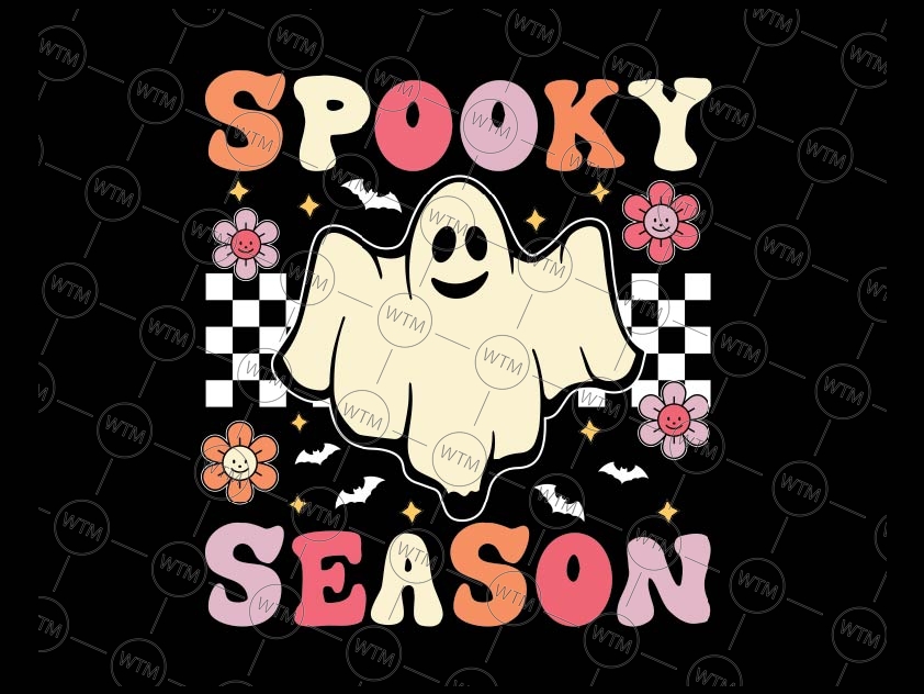 Spooky Season Groovy Cool Ghost Pumpkin Svg, Funny Halloween - Inspire ...