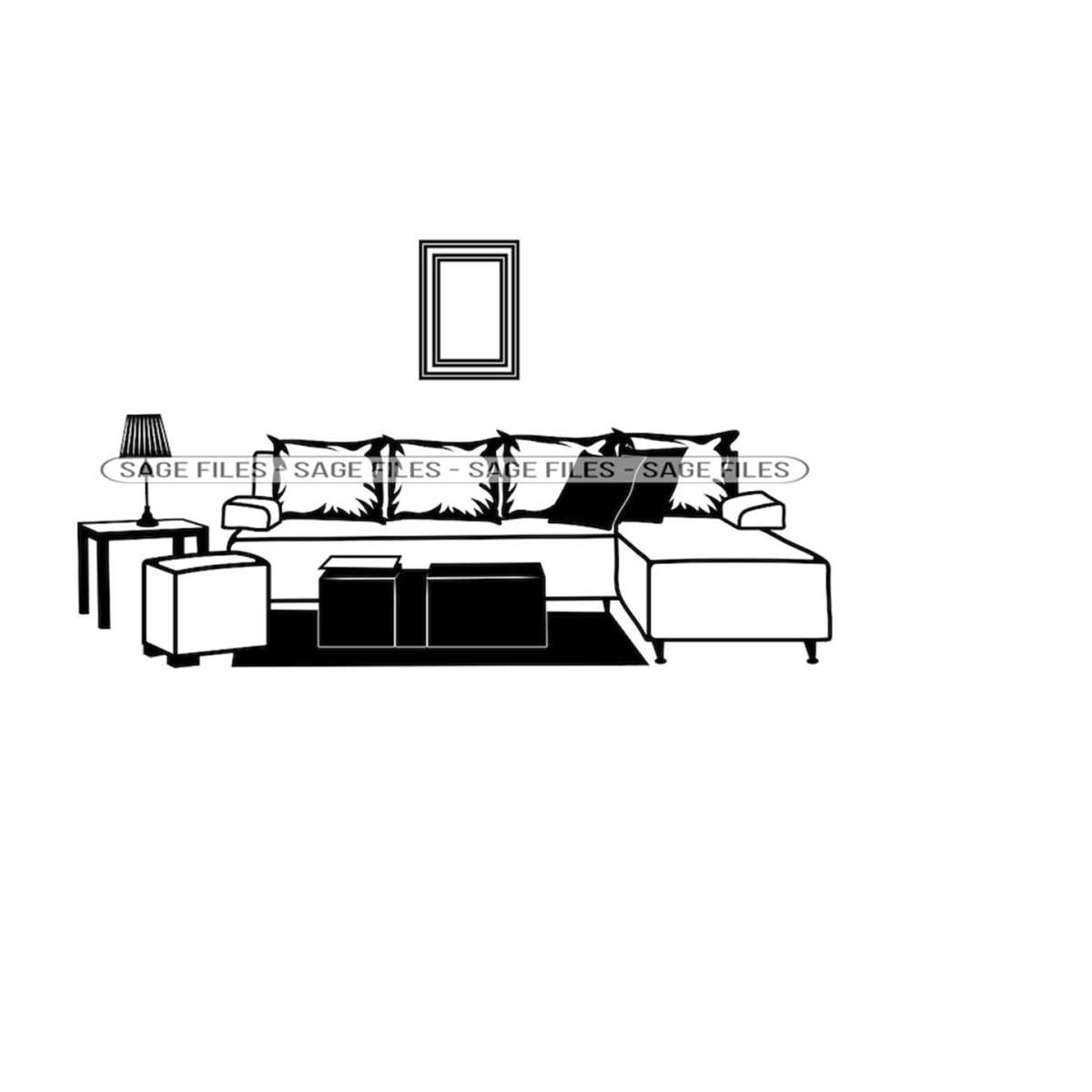 Living Room 2 SVG, Home Svg, House Svg, Living Room Clipart, - Inspire ...