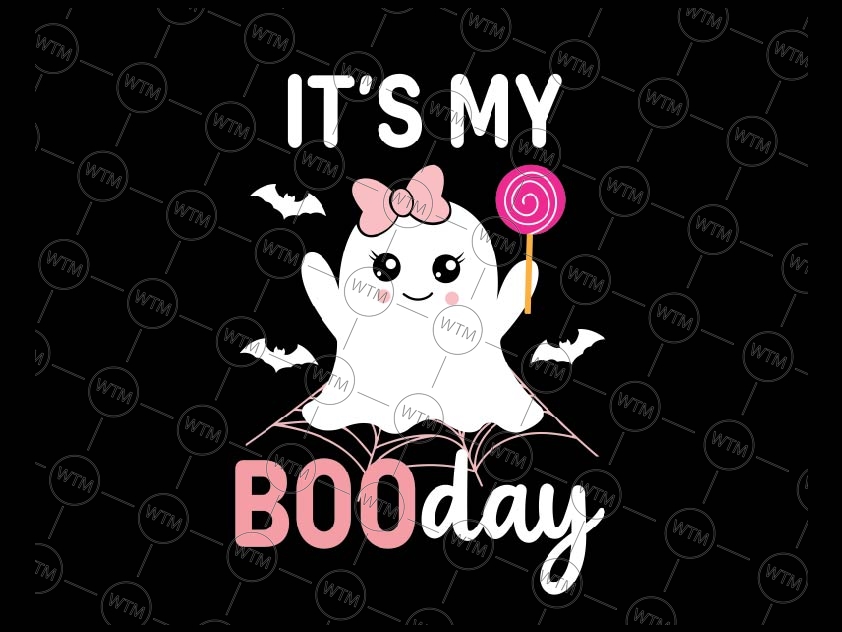 Its My Boo Day Cute Halloween Svg, Birthday Ghost Pink Bow G | Inspire ...