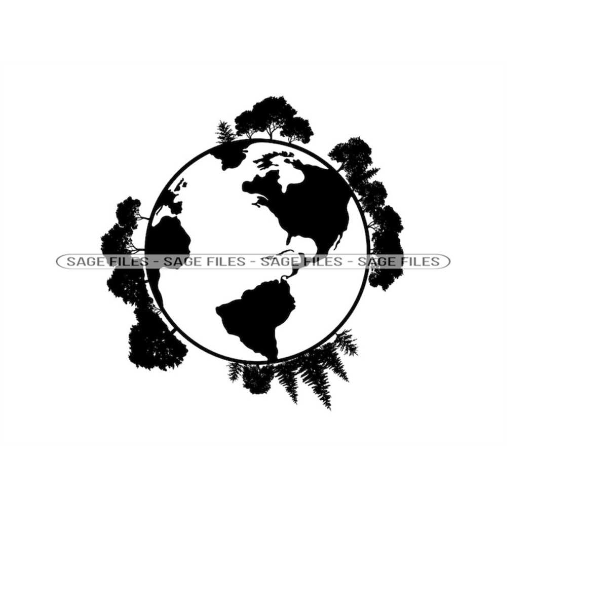 Planet Earth With Trees SVG, Globe SVG, Earth SVG, Forest Sv - Inspire ...