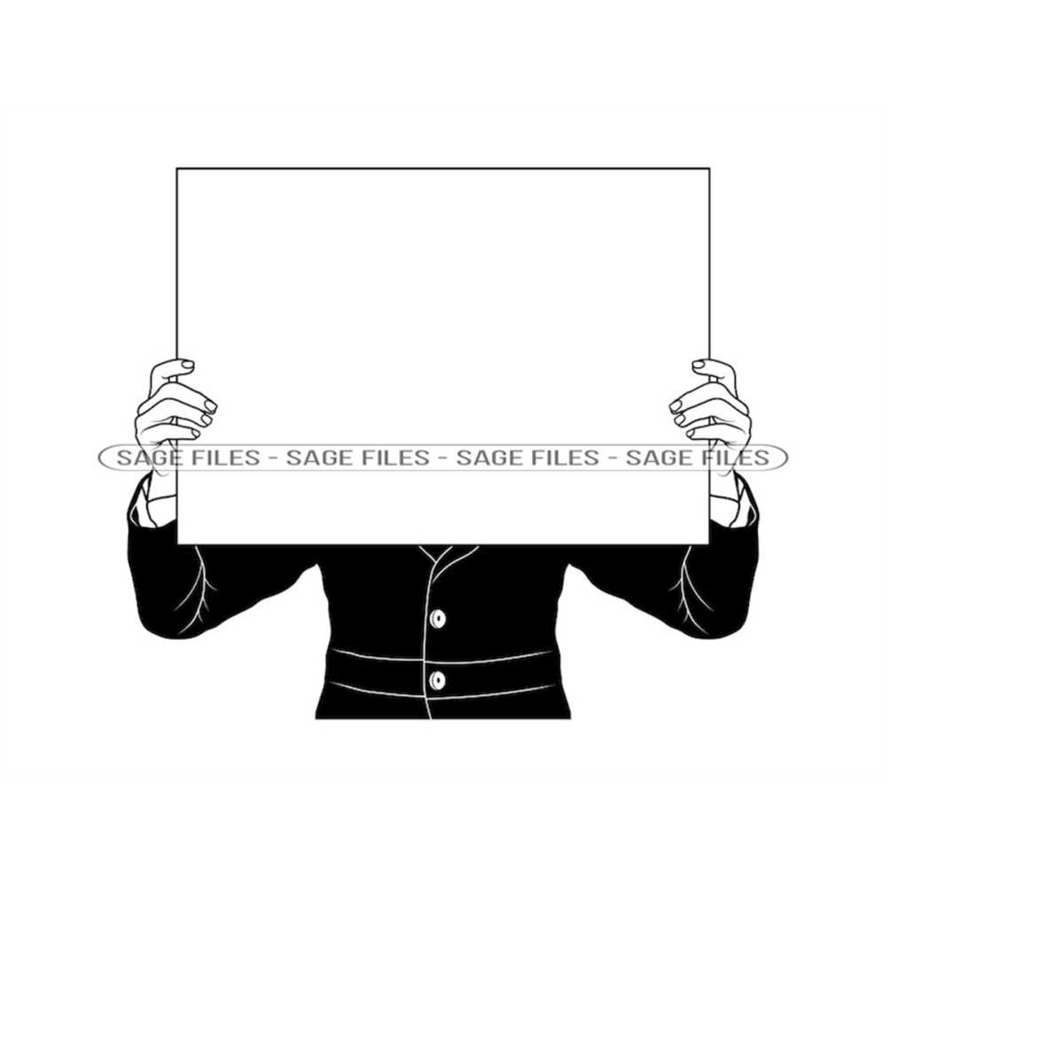 Man Holding Blank Sign SVG, Blank Banner Svg, Marketing Svg, | Inspire ...