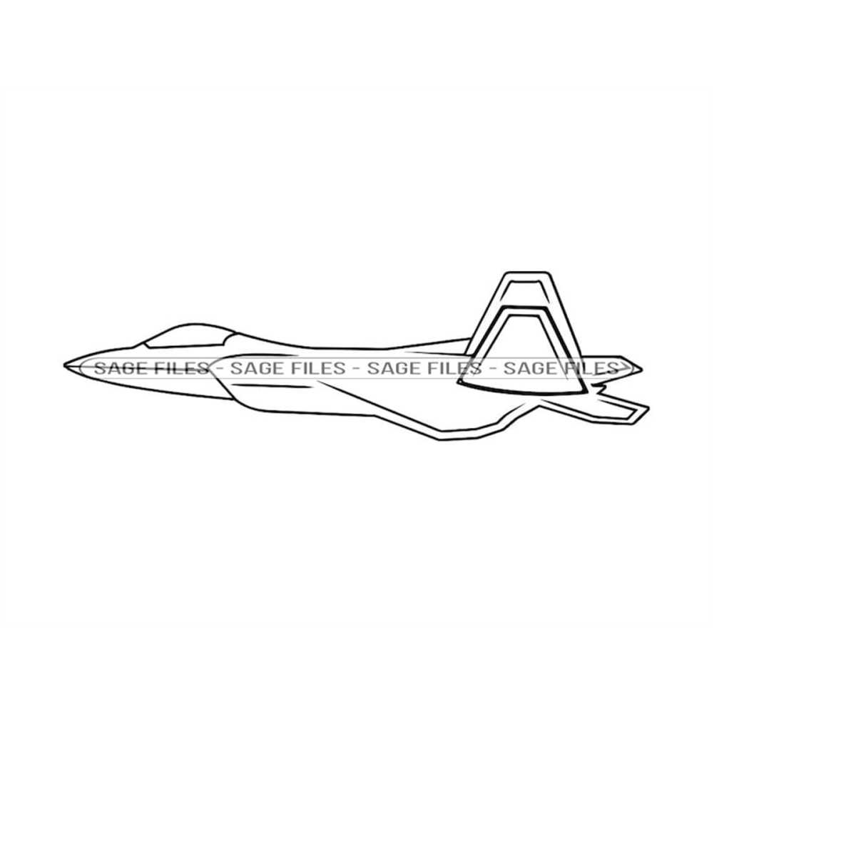 Stealth Jet Fighter Outline 2 SVG, Stealth Aircraft Svg, Air - Inspire ...