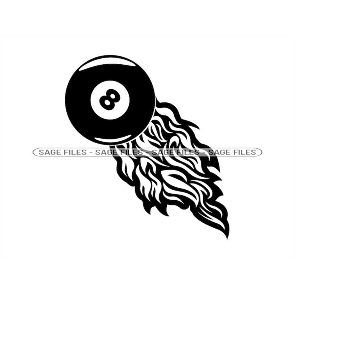 Flaming Billiard Ball 3 SVG, Billiards Svg, Pool Svg, Billia - Inspire ...