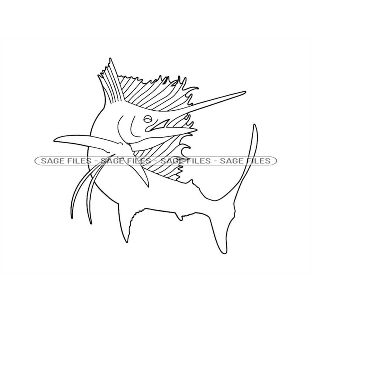 Sailfish Outline SVG, Fishing Svg, Fish Svg, Fishing Clipart - Inspire ...