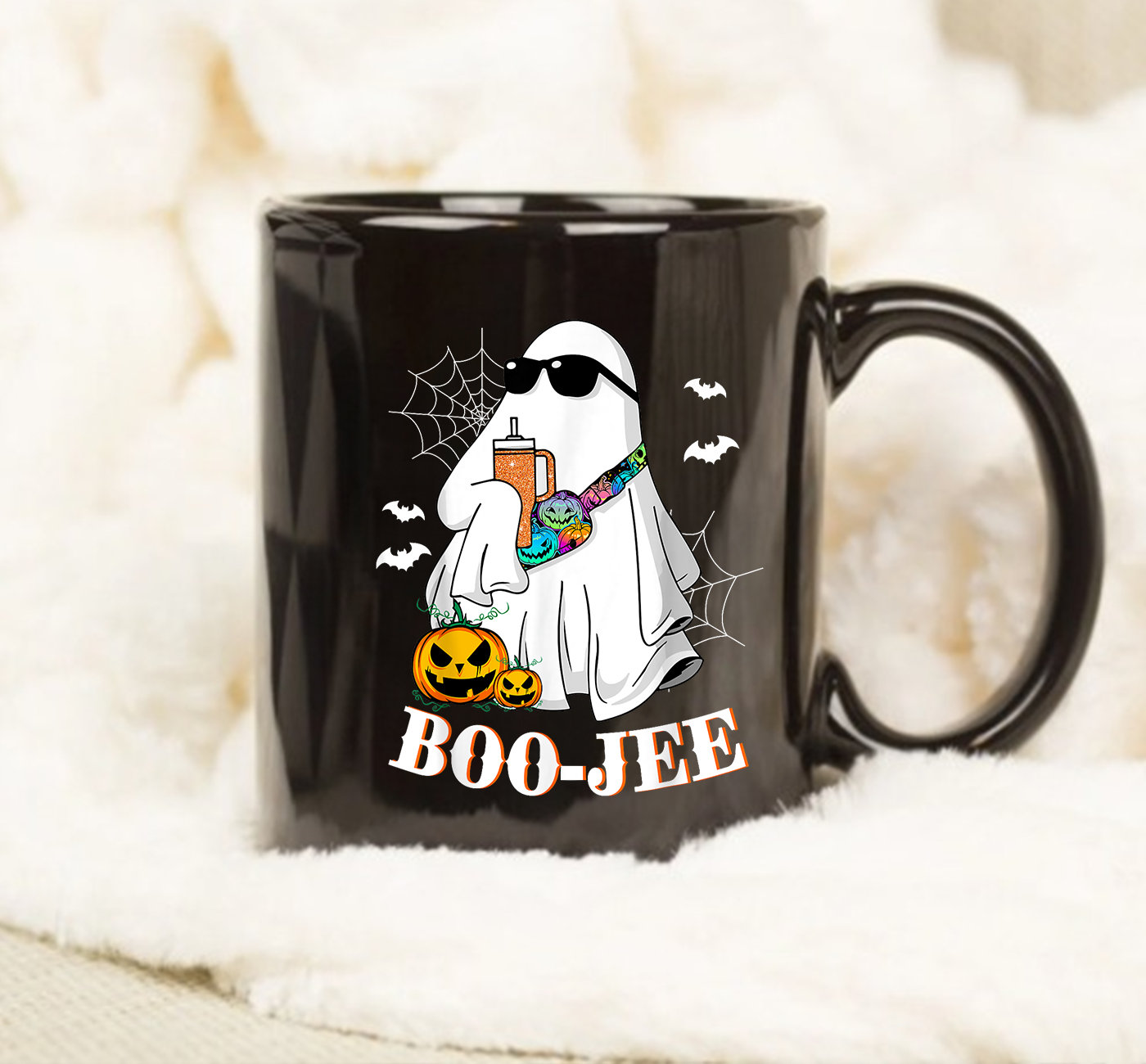 Funny Boujee Boo-Jee Mug, Cute Ghost Halloween - Inspire Uplift