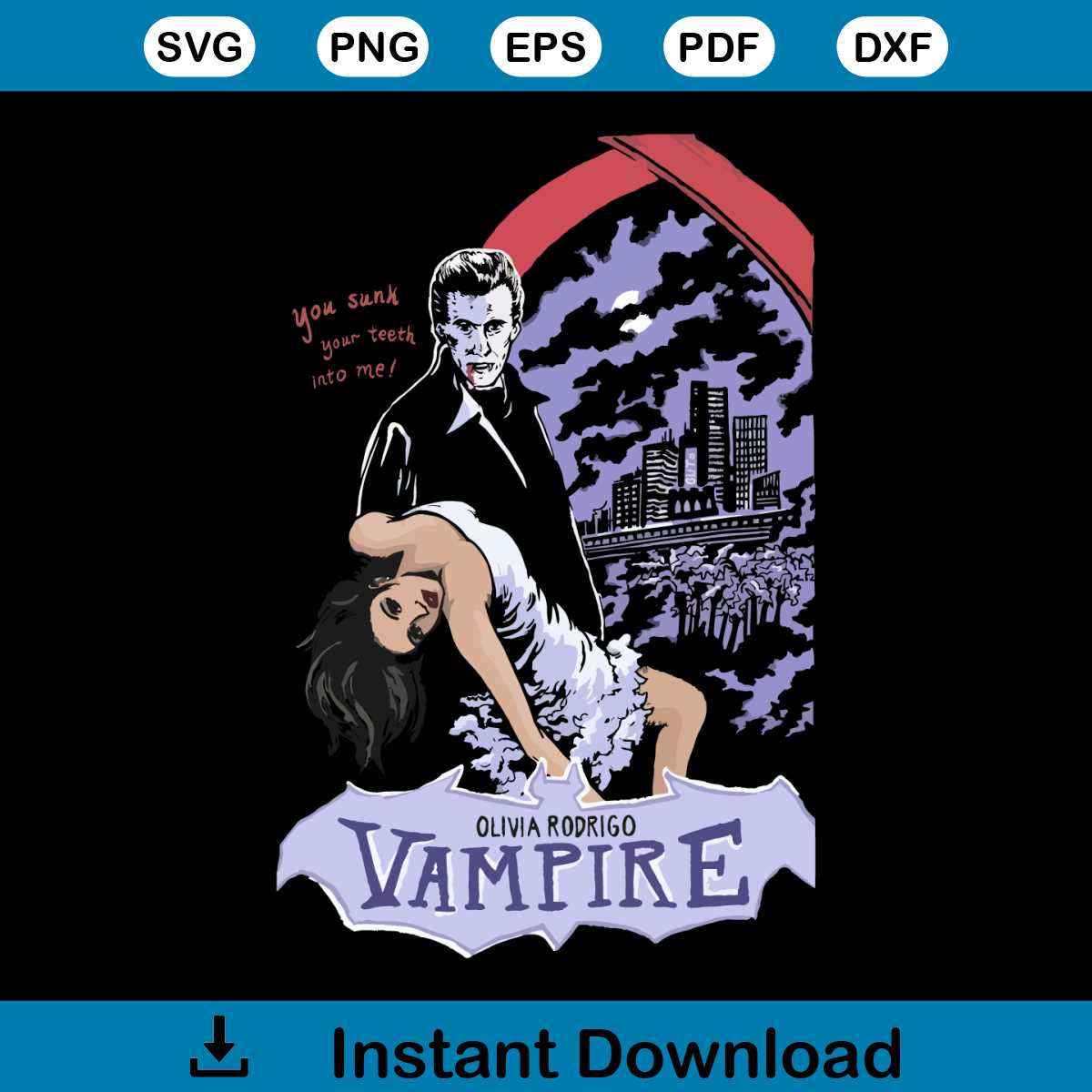 Olivia Rodrigo Vampire New Album PNG Sublimation File | Inspire Uplift