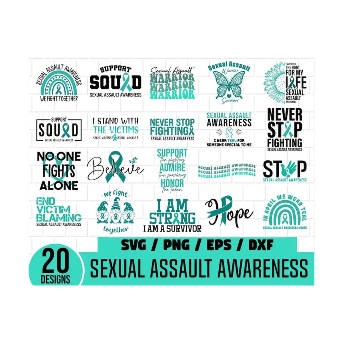 Sexual Assault Awareness Svg Bundle, Sexual Violence Svg, Se | Inspire ...