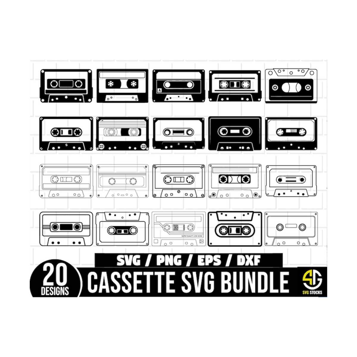 Cassette SVG Bundle, Cassette svg, Music Svg, audio cassette | Inspire ...