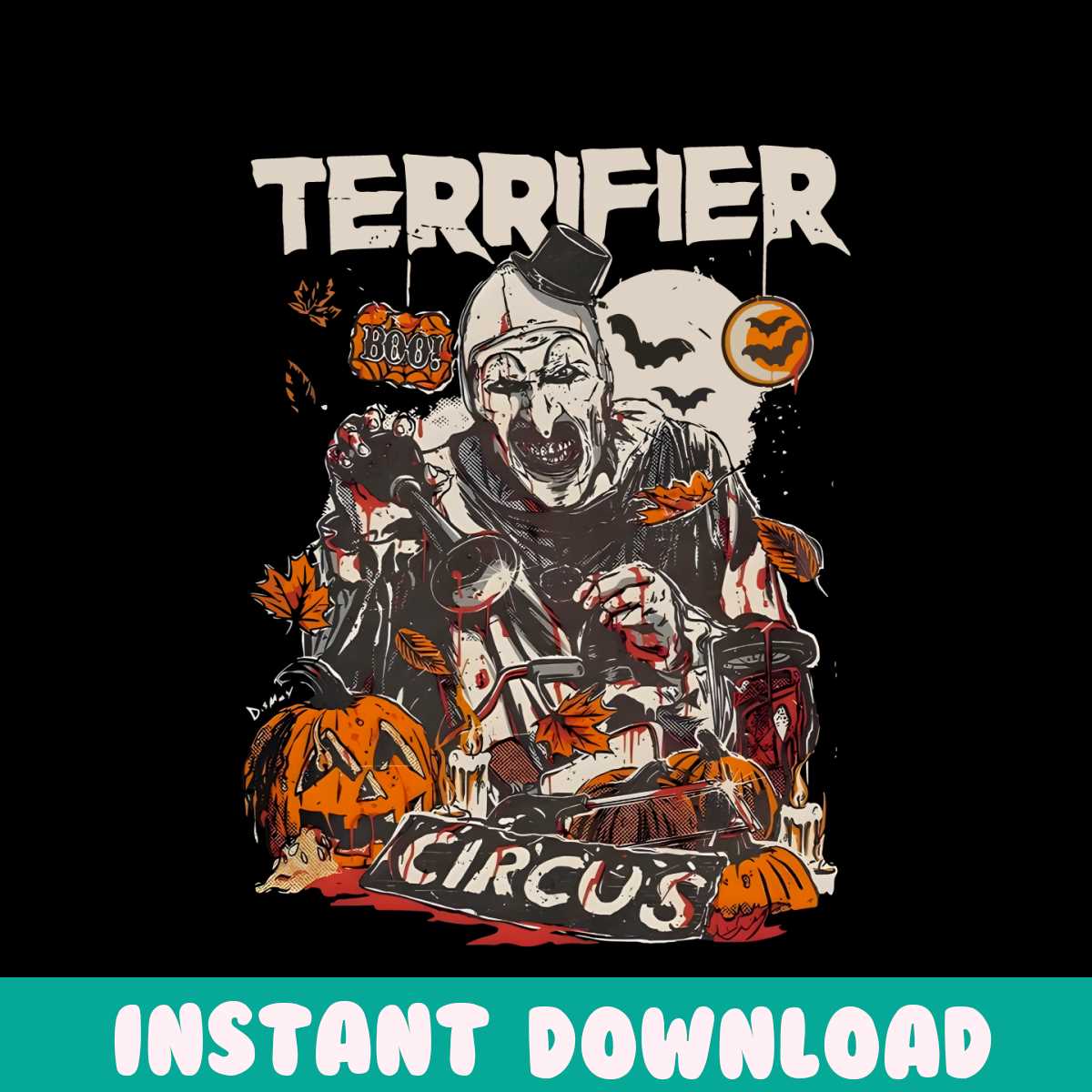 Vintage Horror Terrifier Art The Clown PNG Download | Inspire Uplift
