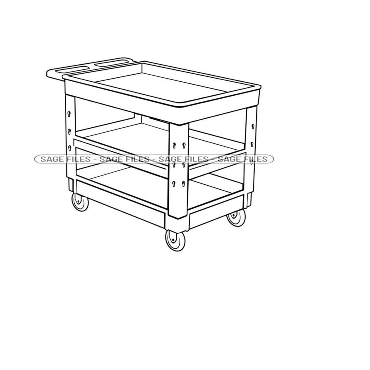 Cart Outline SVG, Cart SVG, Utility Cart Svg, Shelf Tray, Ca | Inspire ...