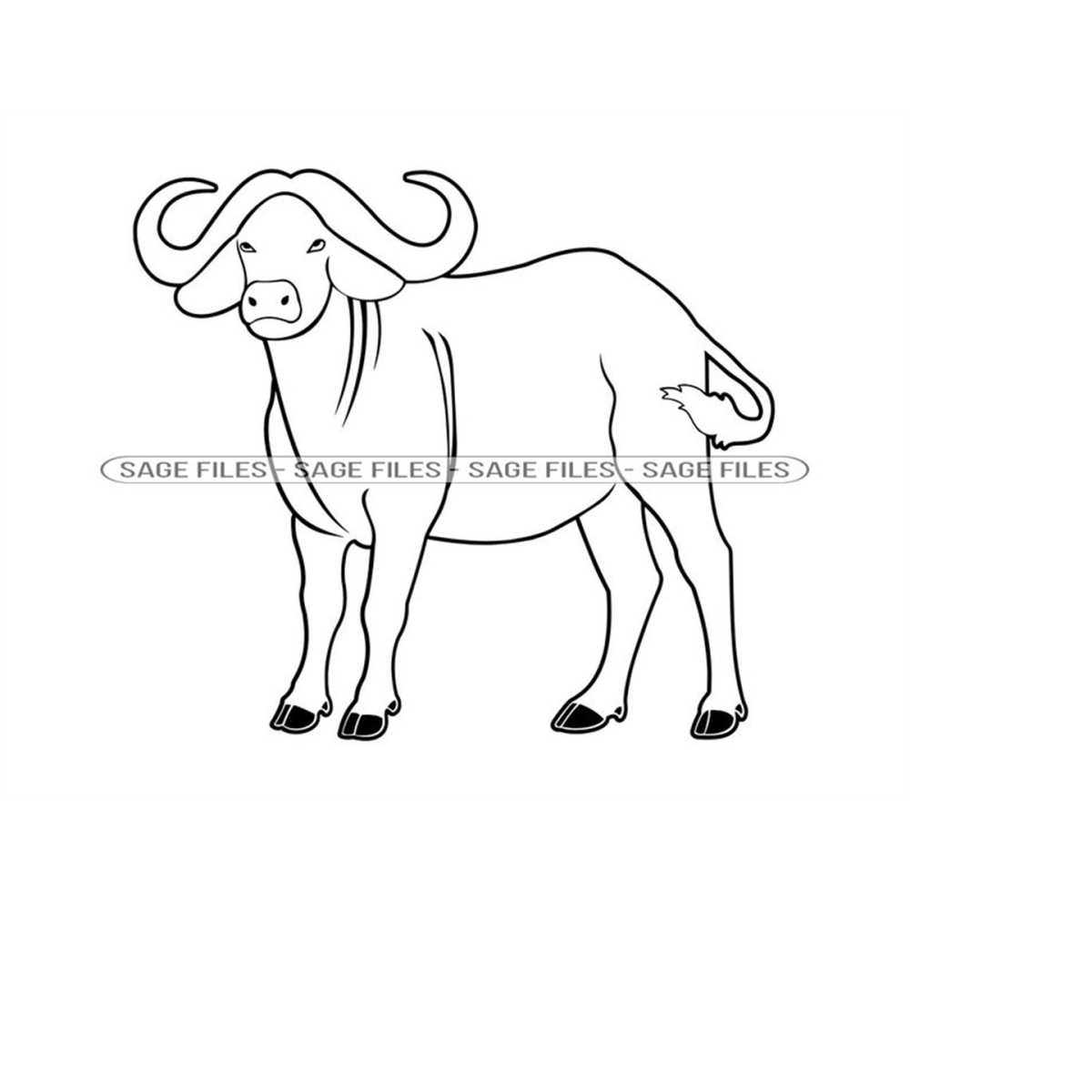 African Buffalo Outline Svg, Cape Buffalo Outline Svg, Buffa | Inspire ...