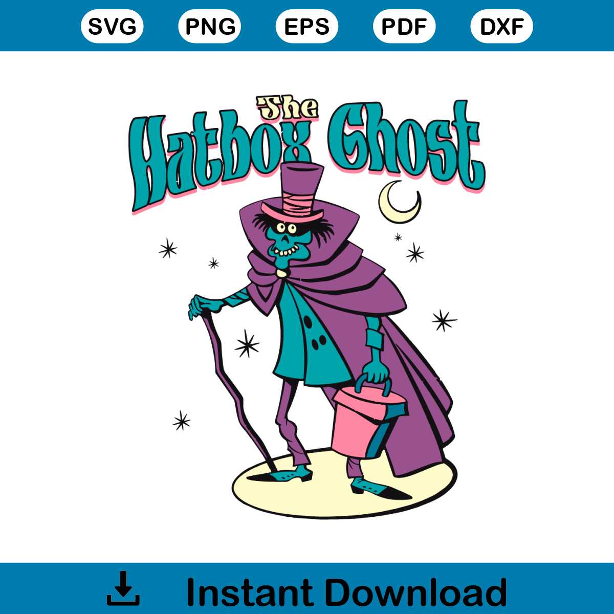 Retro 70s The Hatbox Ghost Disney Haunted Mansion SVG | Inspire Uplift